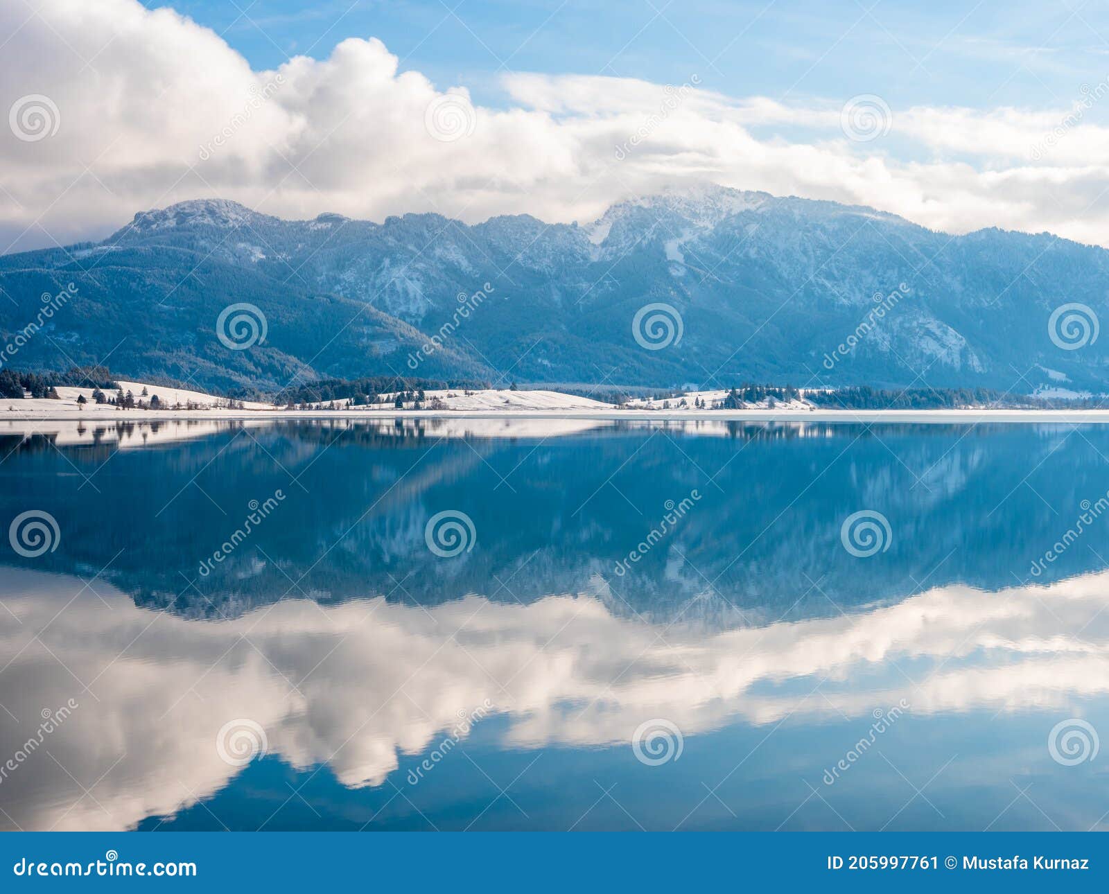Forggensee in winter stock image. Image of forggensee - 205997761