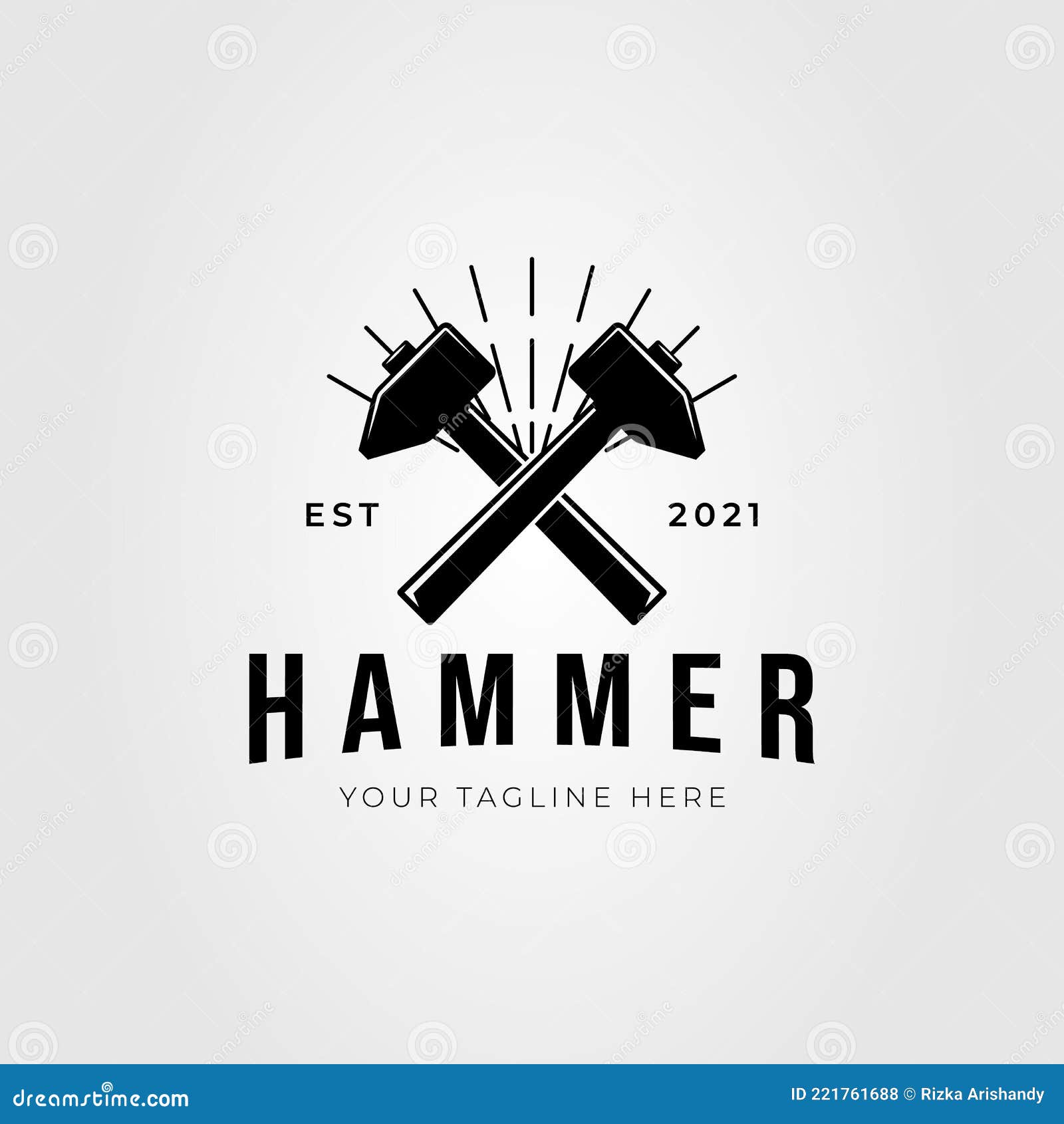 Forging Hammer, Gavel Silhouette Logo Vector Illustration Design Stock ...