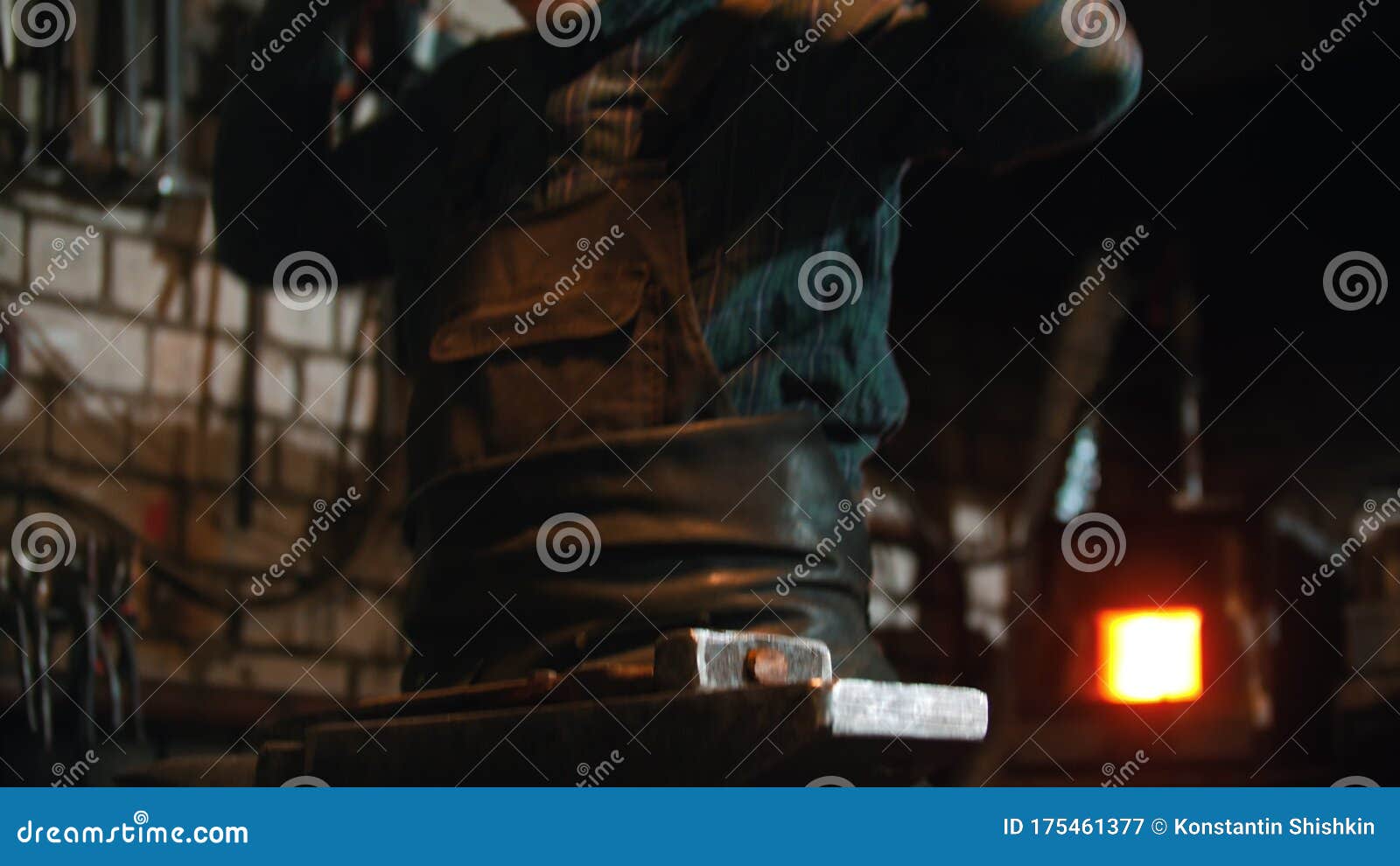 Forging Industry - a Man Blacksmith Putting His Instruments on the ...
