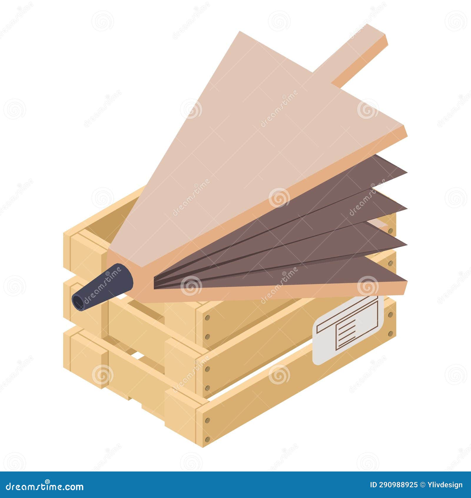 Cargo Wooden Crate Cartoon Vector Illustration | CartoonDealer.com ...