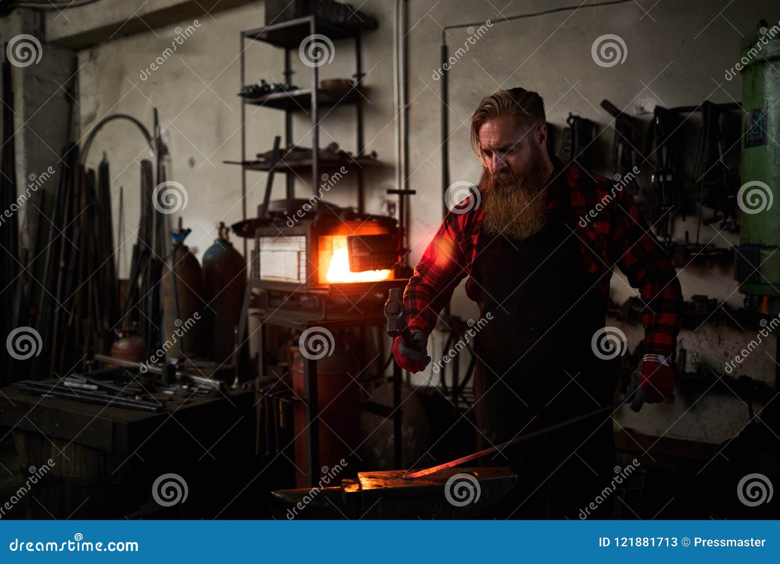 Forging iron stock image. Image of metal, manual, fire - 121881713