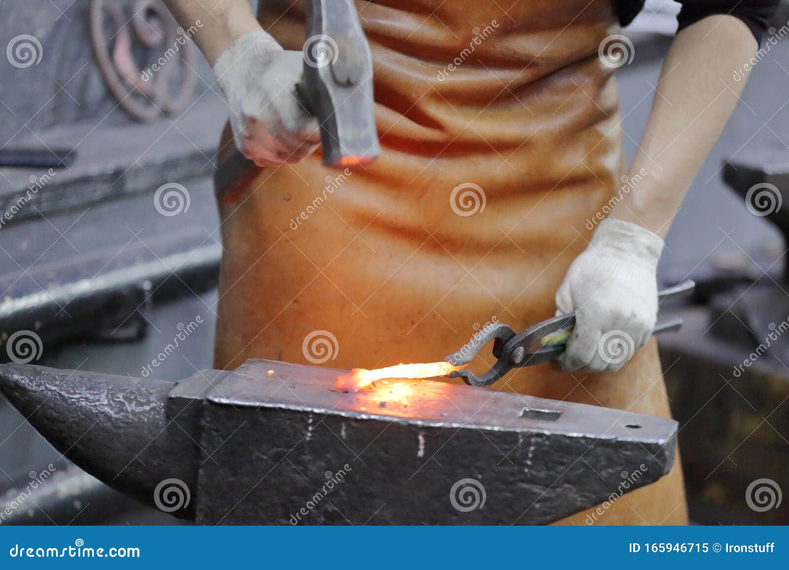 The Process of Manufacturing a Craft Product in a Forge Stock Image ...