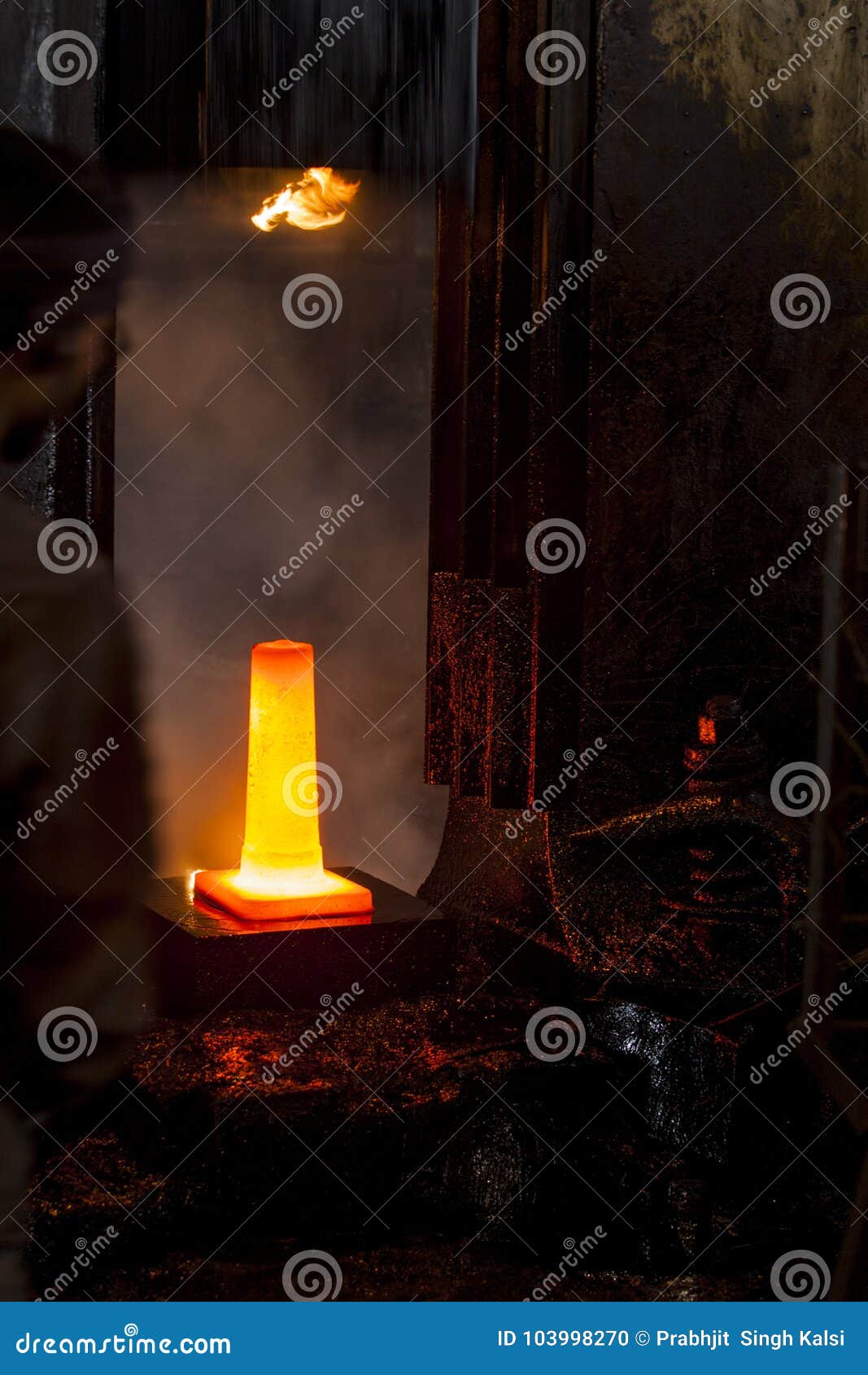Drop Forged Hammer in Forging Process Stock Photo - Image of heavy ...