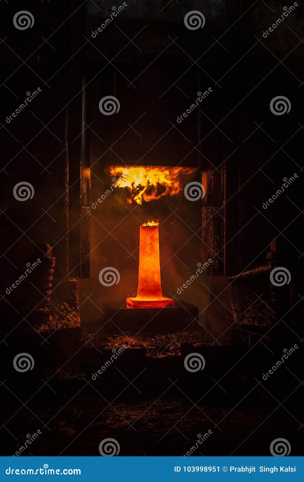 Drop Forged Hammer in Forging Process Stock Image - Image of curve ...