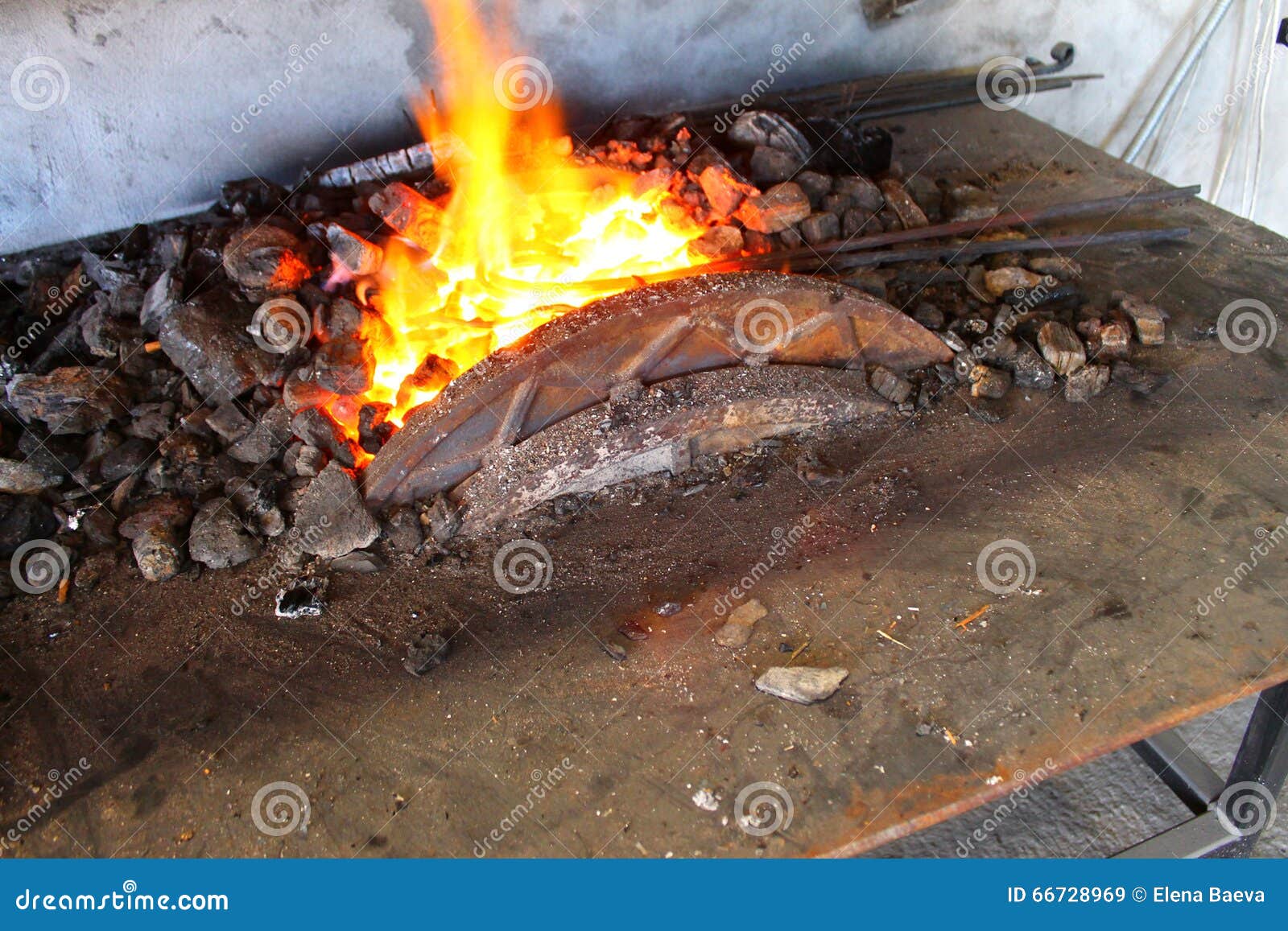 Forging shop stock image. Image of fire, labor, furnace - 66728969