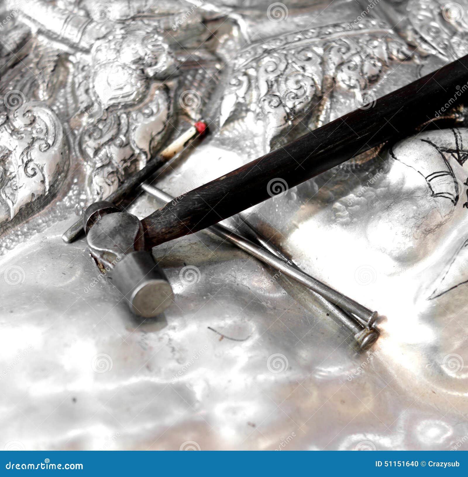 Forging the Silver stock photo. Image of chisel, artisan - 51151640
