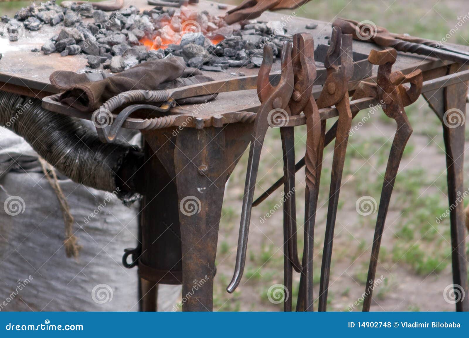 Forging tools stock photo. Image of horseshoe, fire, hands - 14902748
