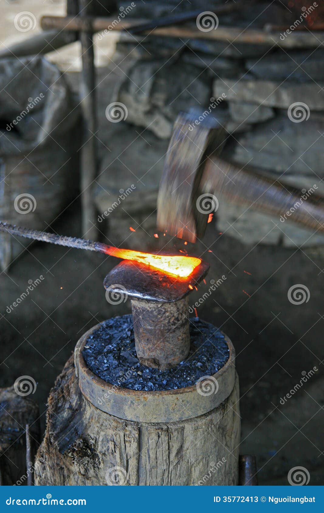 Blacksmiths forging tools stock image. Image of tools - 35772413
