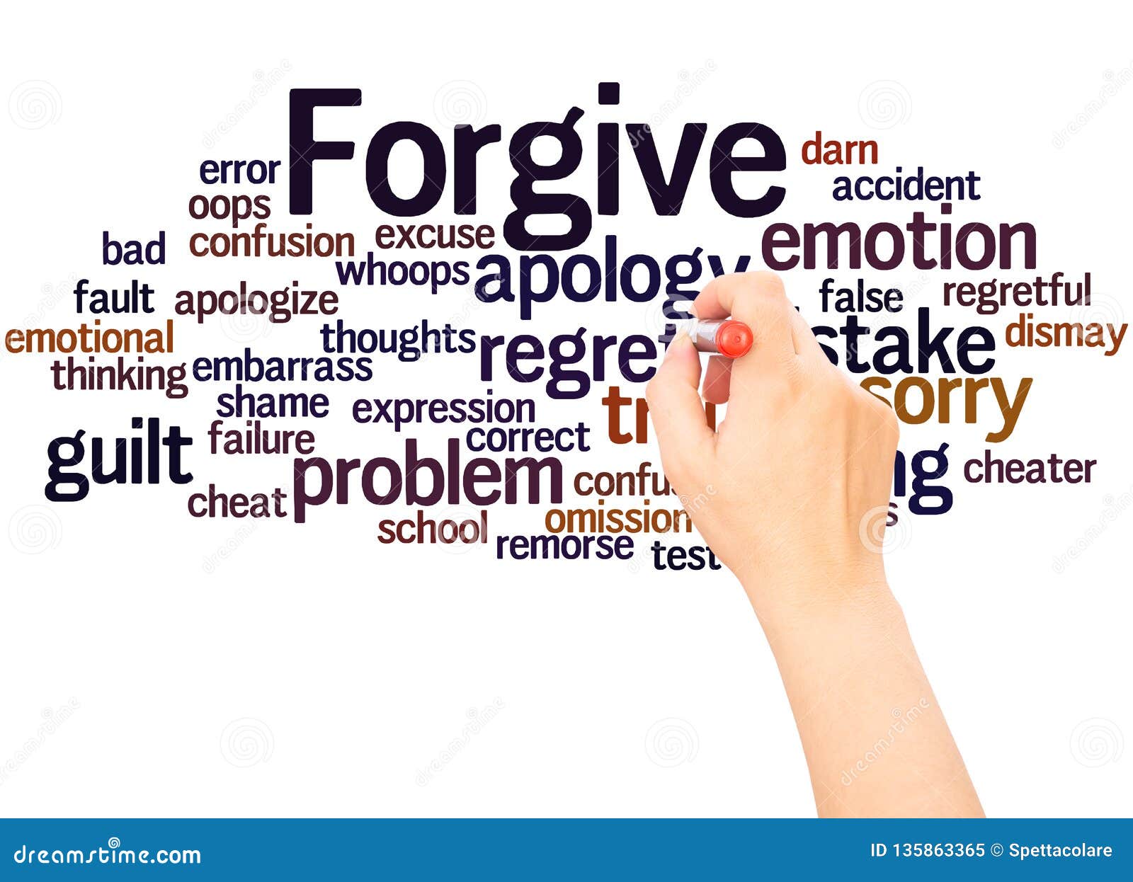 Forgive Concept Word Art Illustration Cartoon Vector | CartoonDealer ...