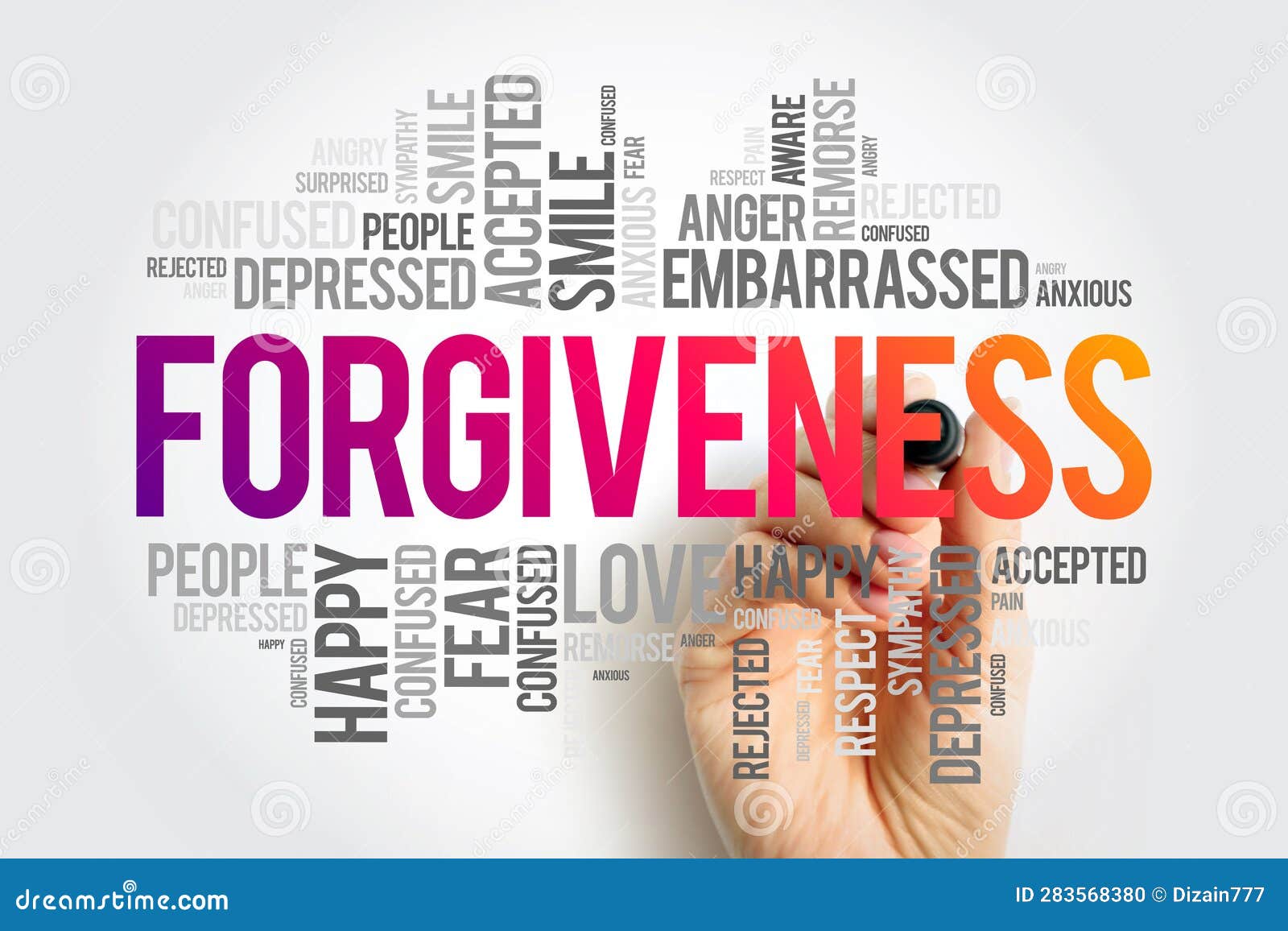 Forgiveness is the Release of Resentment or Anger, Word Cloud Concept ...