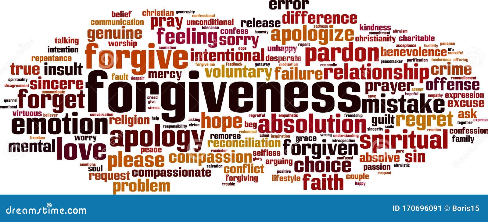 Forgiveness word cloud stock vector. Illustration of concept - 170696091