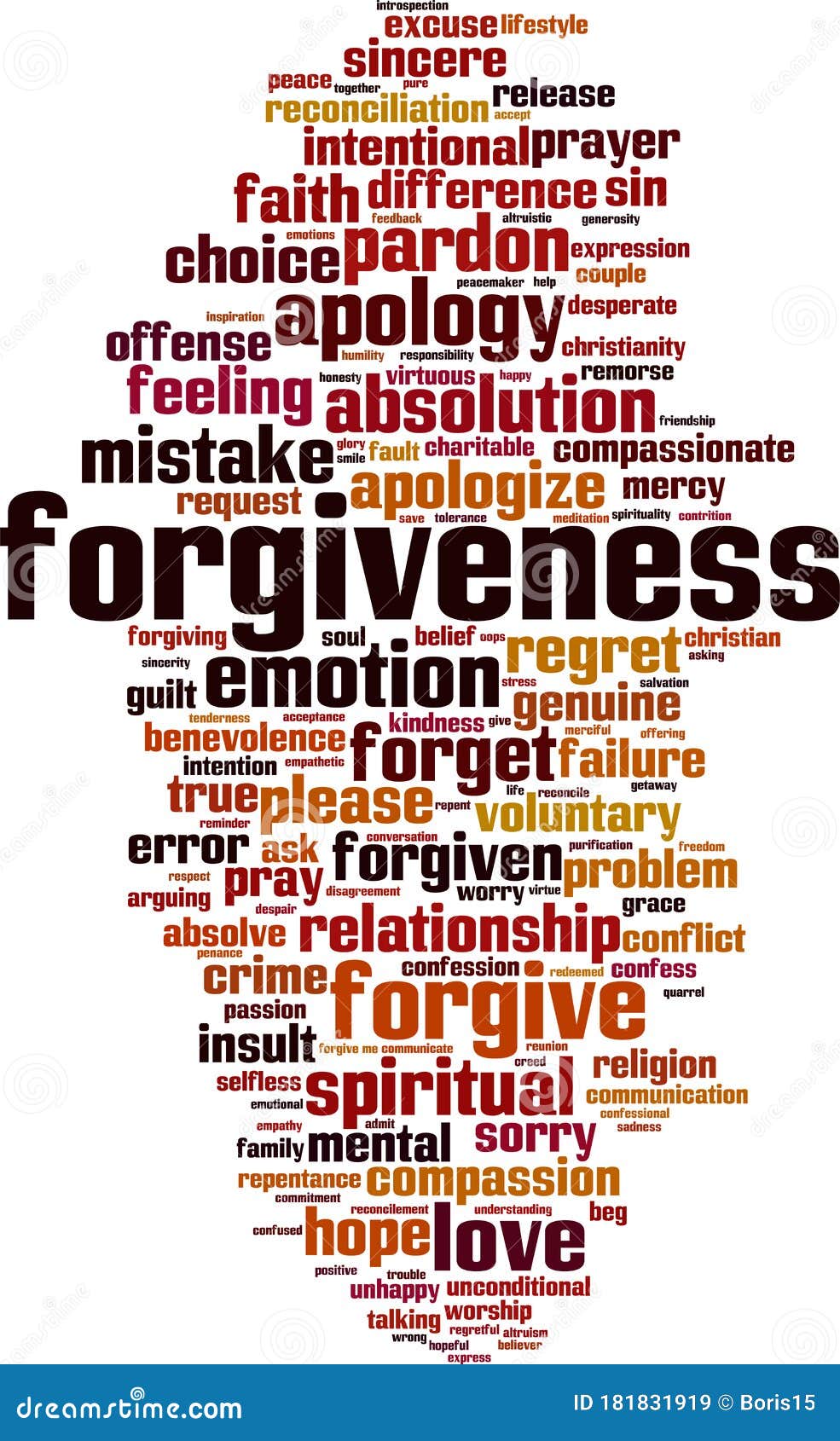 Forgiveness word cloud stock vector. Illustration of apology - 181831919