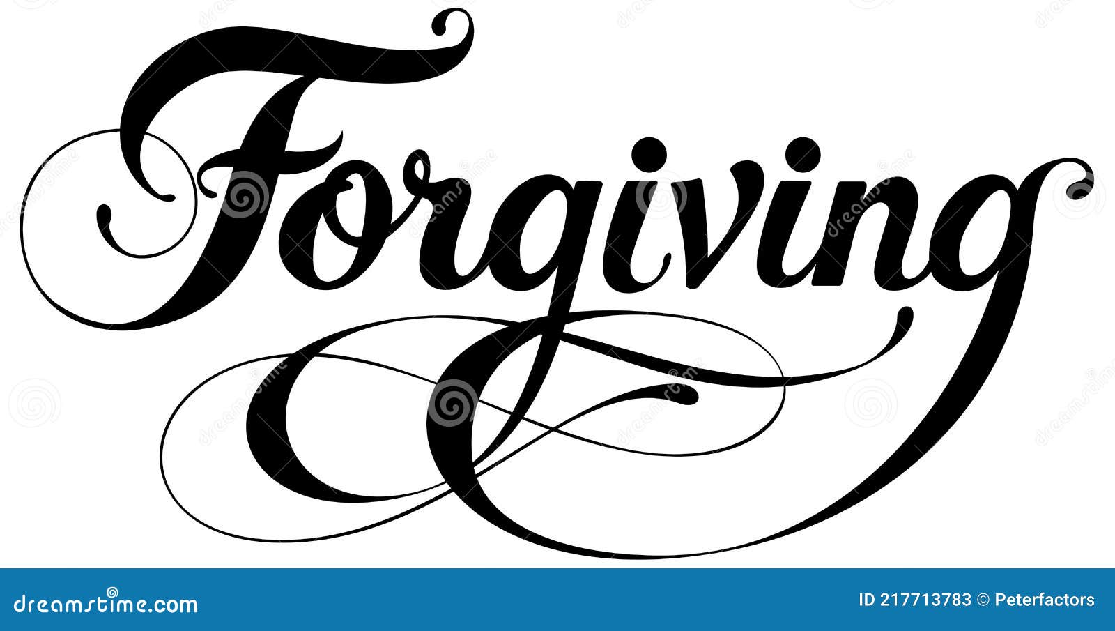 Forgiving - Custom Calligraphy Text Stock Vector - Illustration of ...