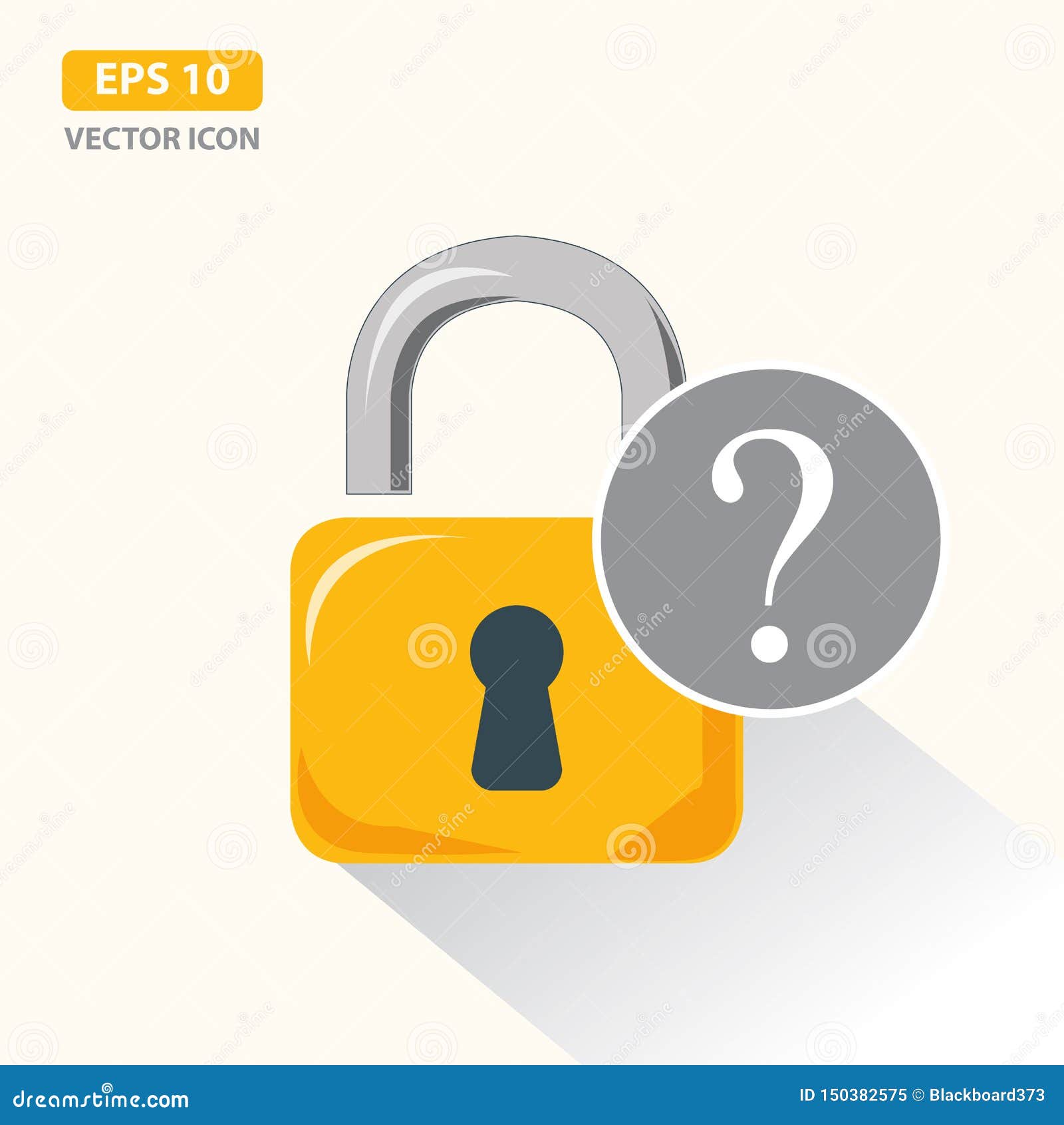 Padlock with Question Mark. Forgot Password Concept. Vector ... Padlock with Question Mark. Forgot Password Concept. Vector ...