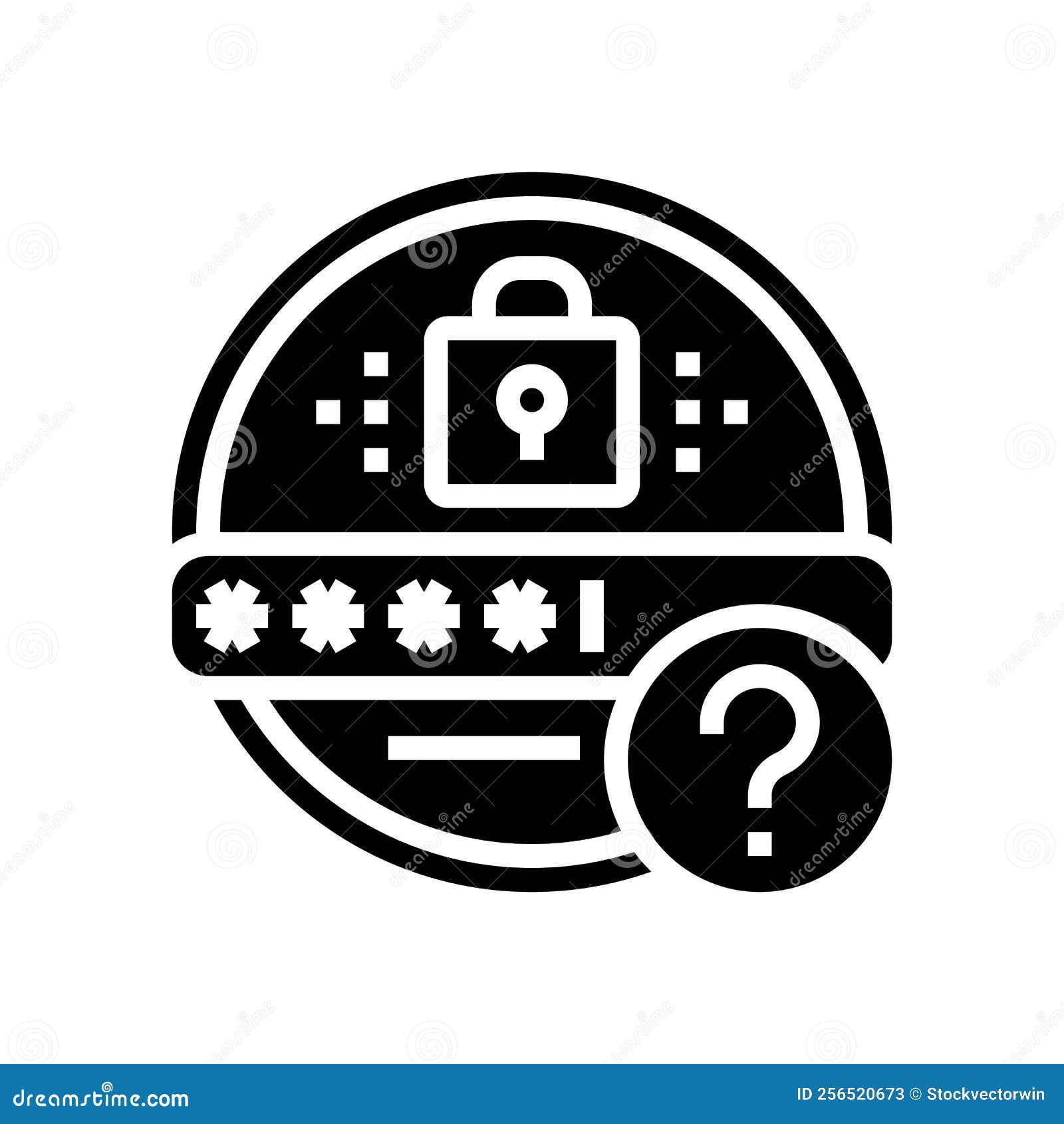Forgot Password Glyph Icon Vector Illustration Stock Vector ...