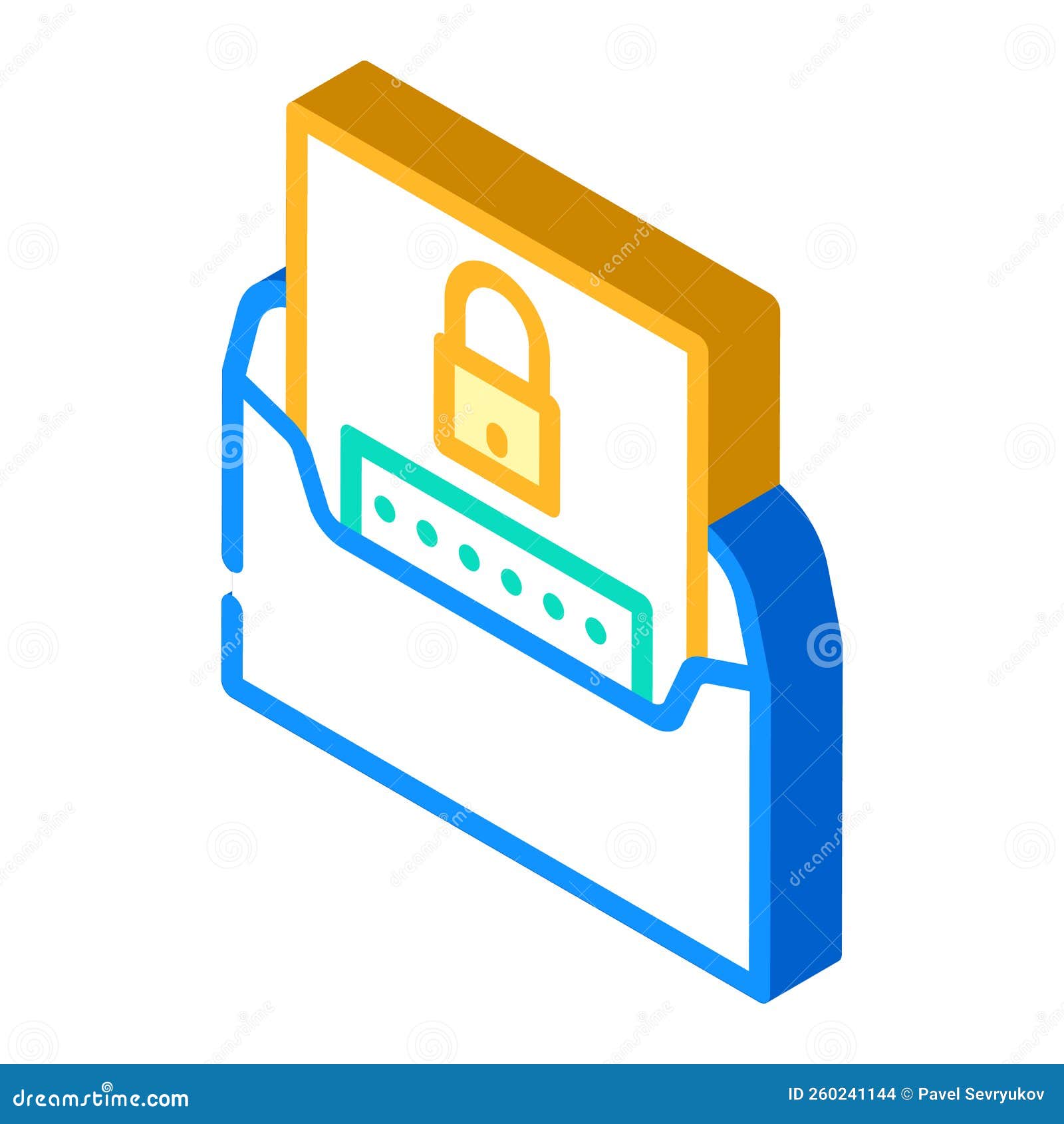 Forgot Password Isometric Icon Vector Illustration Stock Vector ...