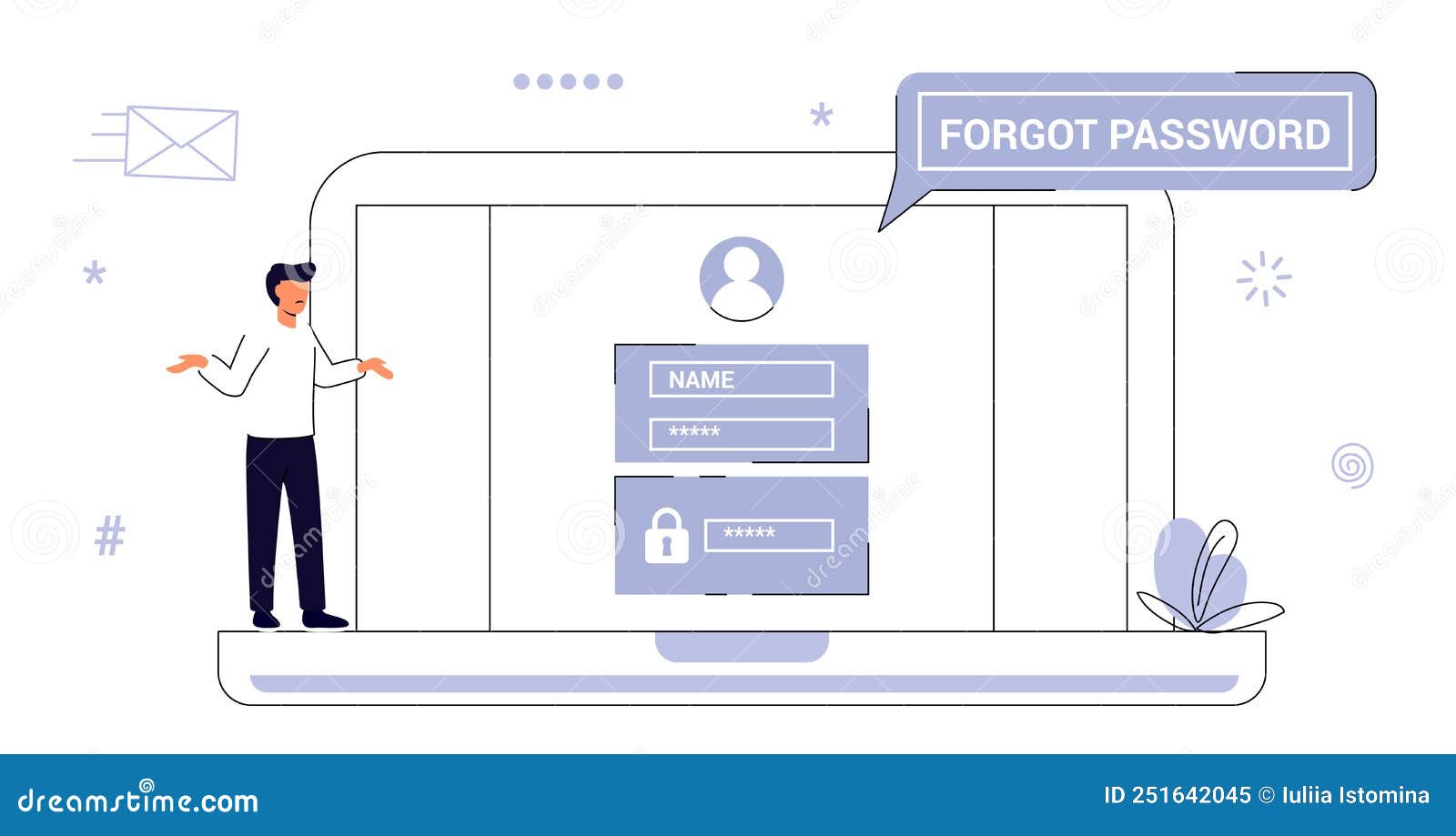 Forgot the Password Key Account Access Blocked Access Stock Vector ...