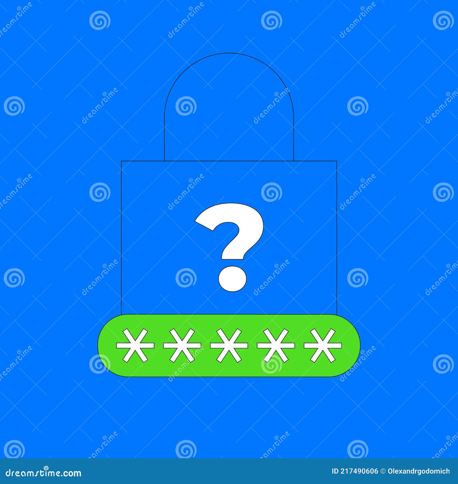 Forgot Password. Lockpad with Password and Question Symbol Stock Vector ...