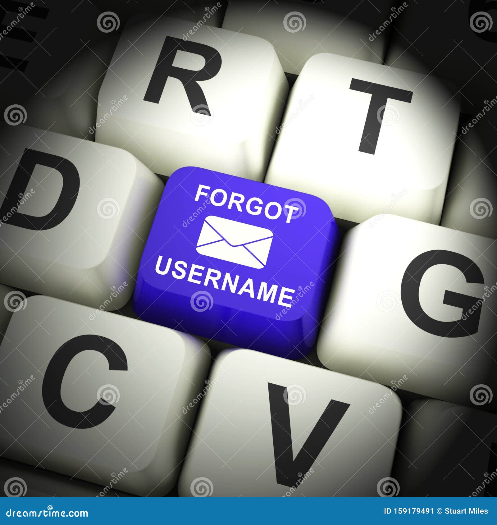 Forgot Username Key Means Wrong Userid Entered - 3d Illustration Stock ...