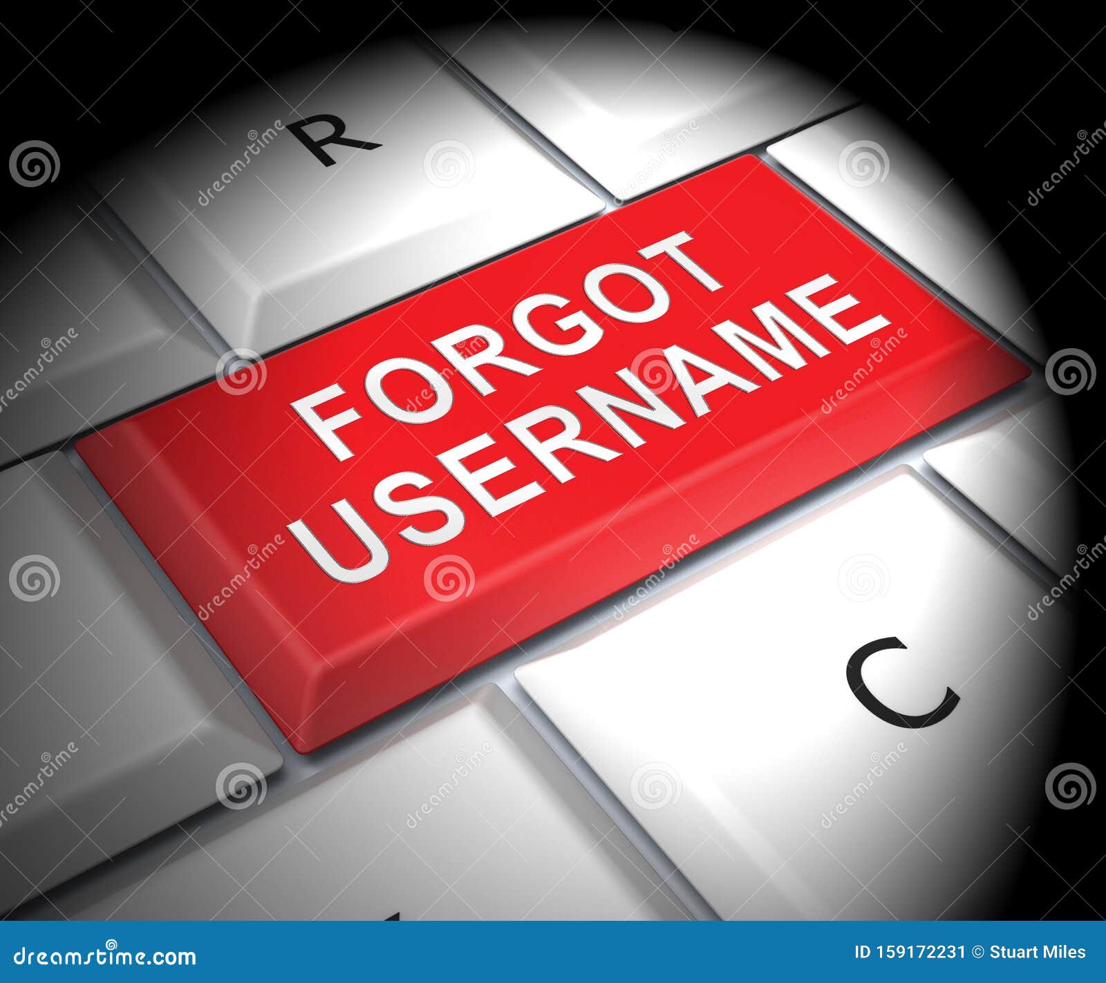Forgot Username Keyboard Means Wrong Userid Entered - 3d Illustration ...