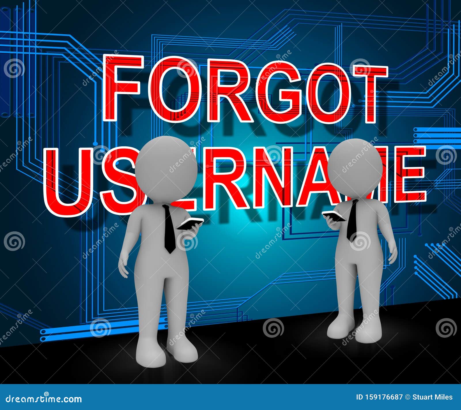 Forgot Username Sign Means Wrong Userid Entered - 3d Illustration Stock ...
