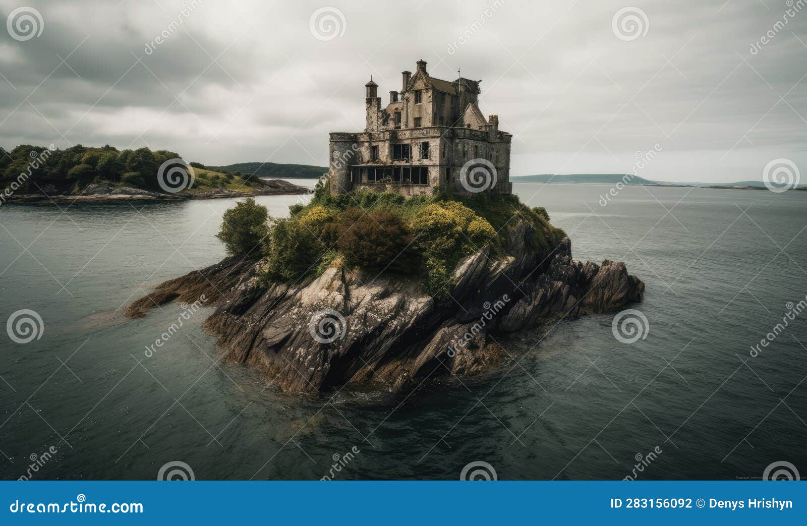 A Forgotten Old Castle Loomed Over the Deserted Island Creating Using ...