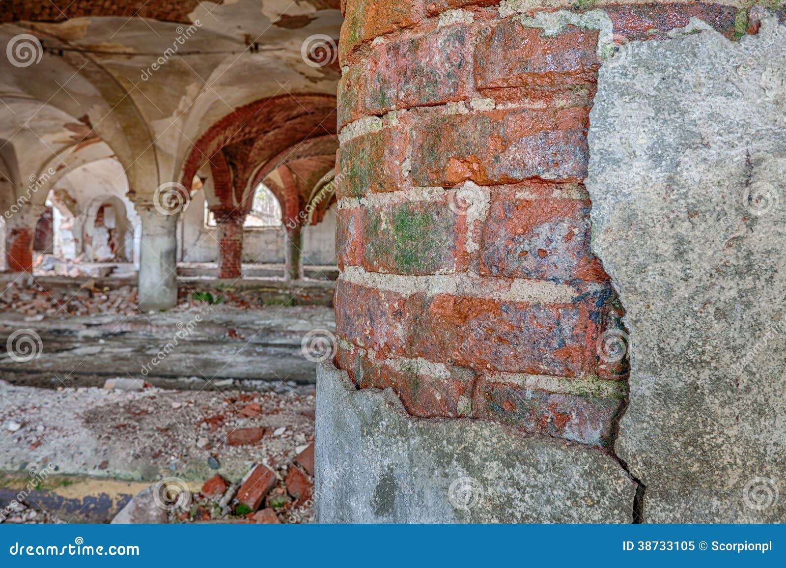 Forgotten Stable with a Beautiful Brick Vault Stock Image - Image of ...