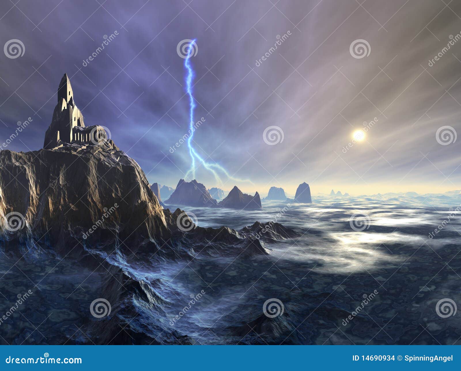 Forgotten Temple of Felonia Stock Illustration - Illustration of decay ...