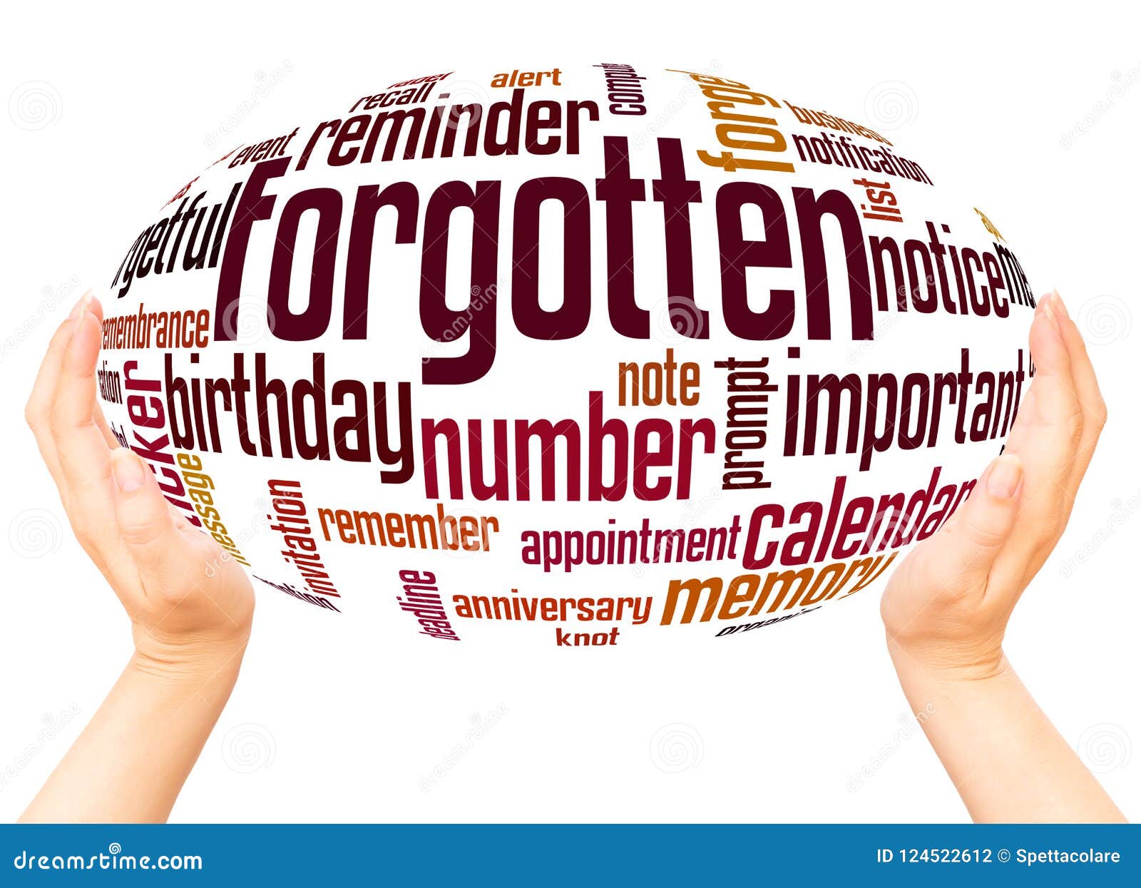 Forgotten Word Cloud Hand Sphere Concept Stock Photo - Image of alert ...
