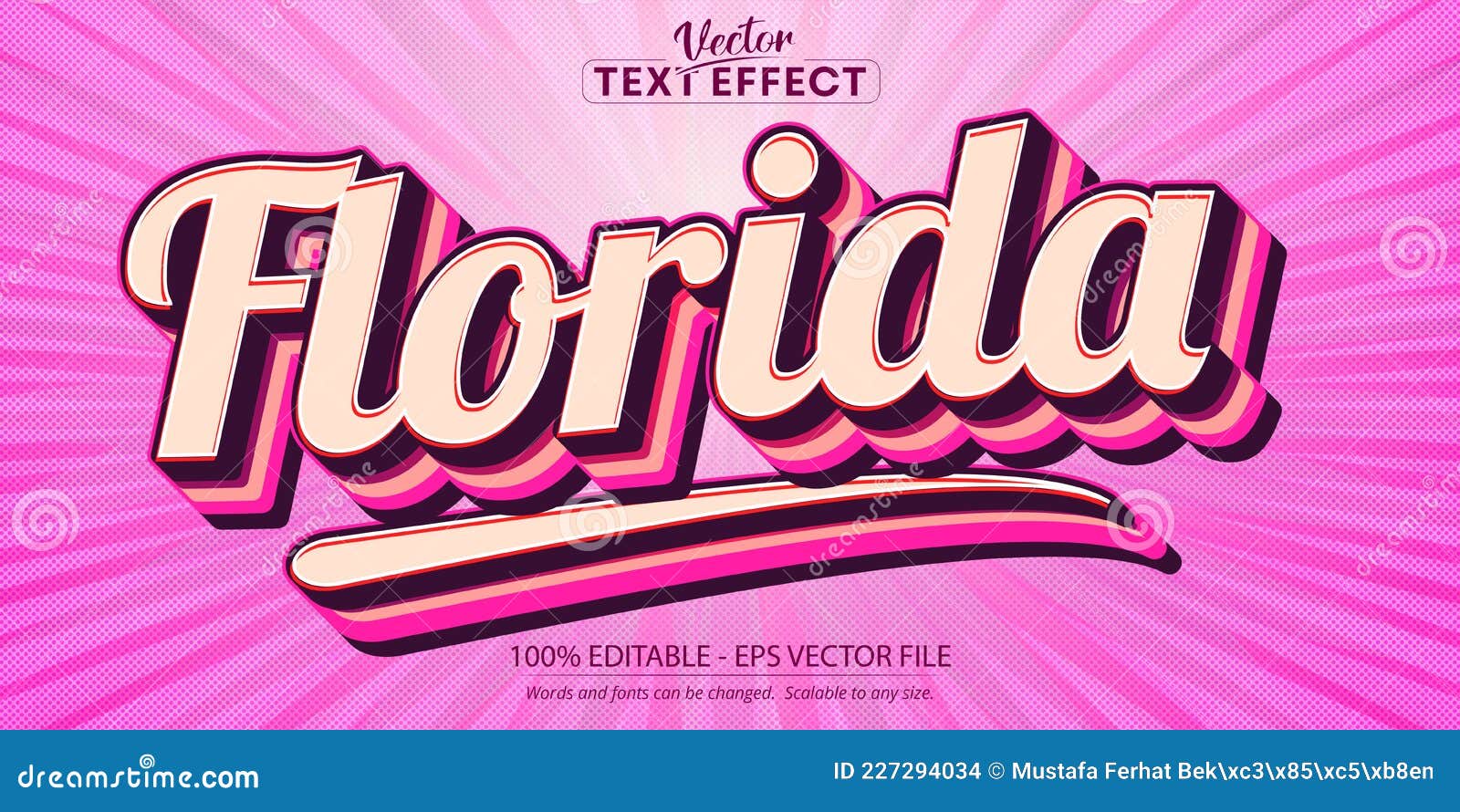 Forida Text 80s Textformat Och Redigerbar Texteffekt Vektor ...