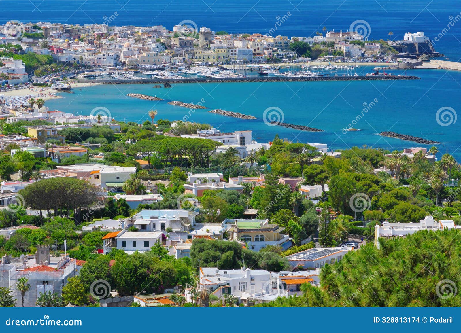 Forio town stock photo. Image of architecture, spring - 328813174