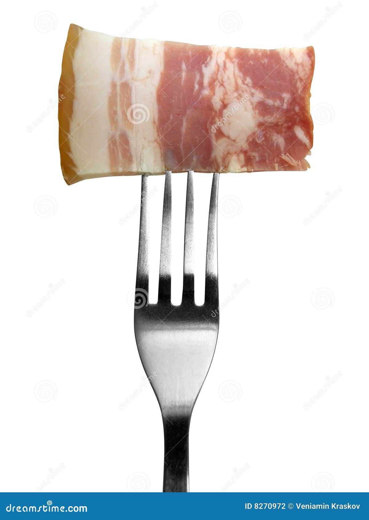 Fork and bacon stock photo. Image of meat, calorie, unhealthy - 8270972