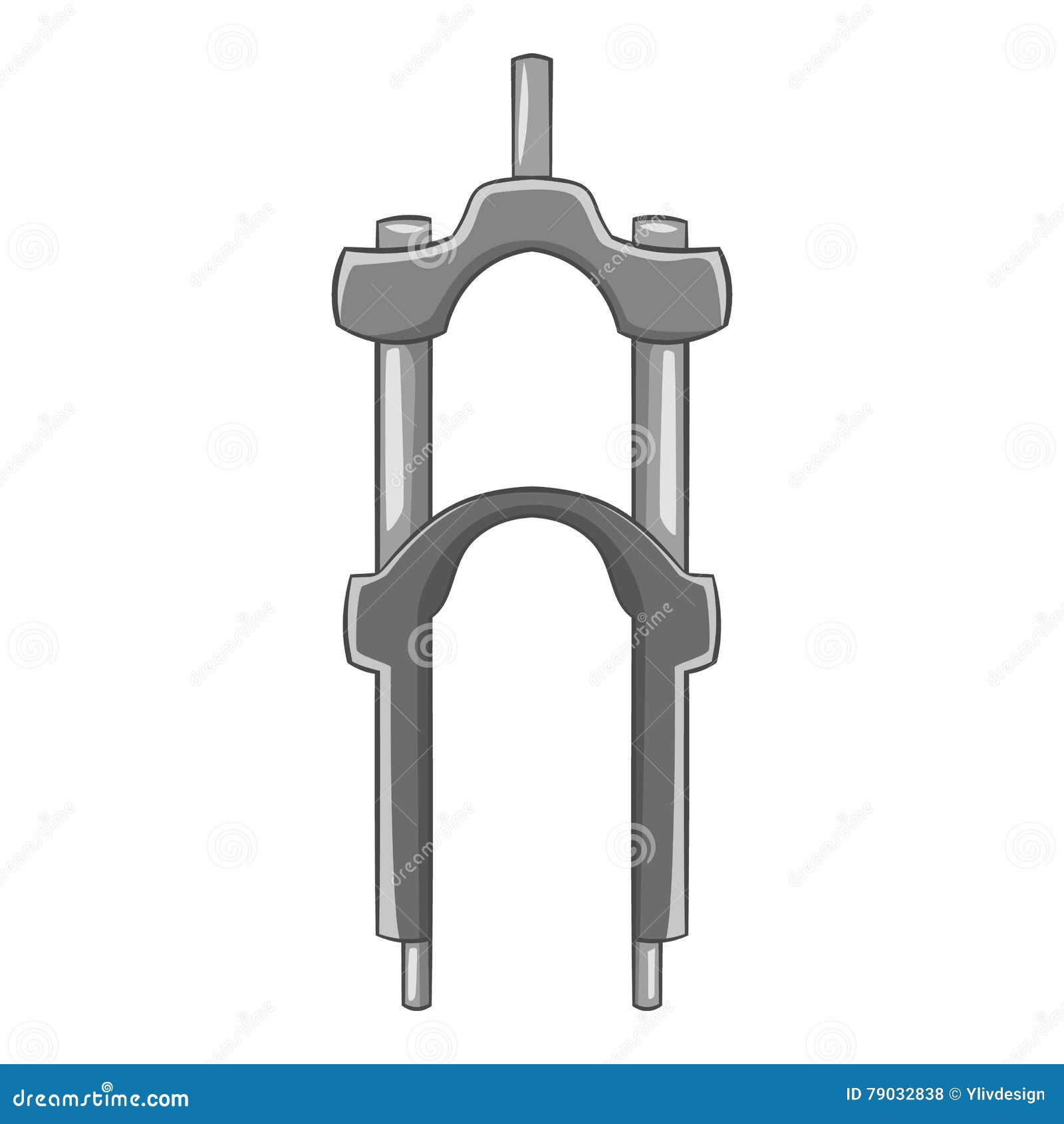 Fork for Bicycle Icon, Gray Monochrome Style Stock Vector ...