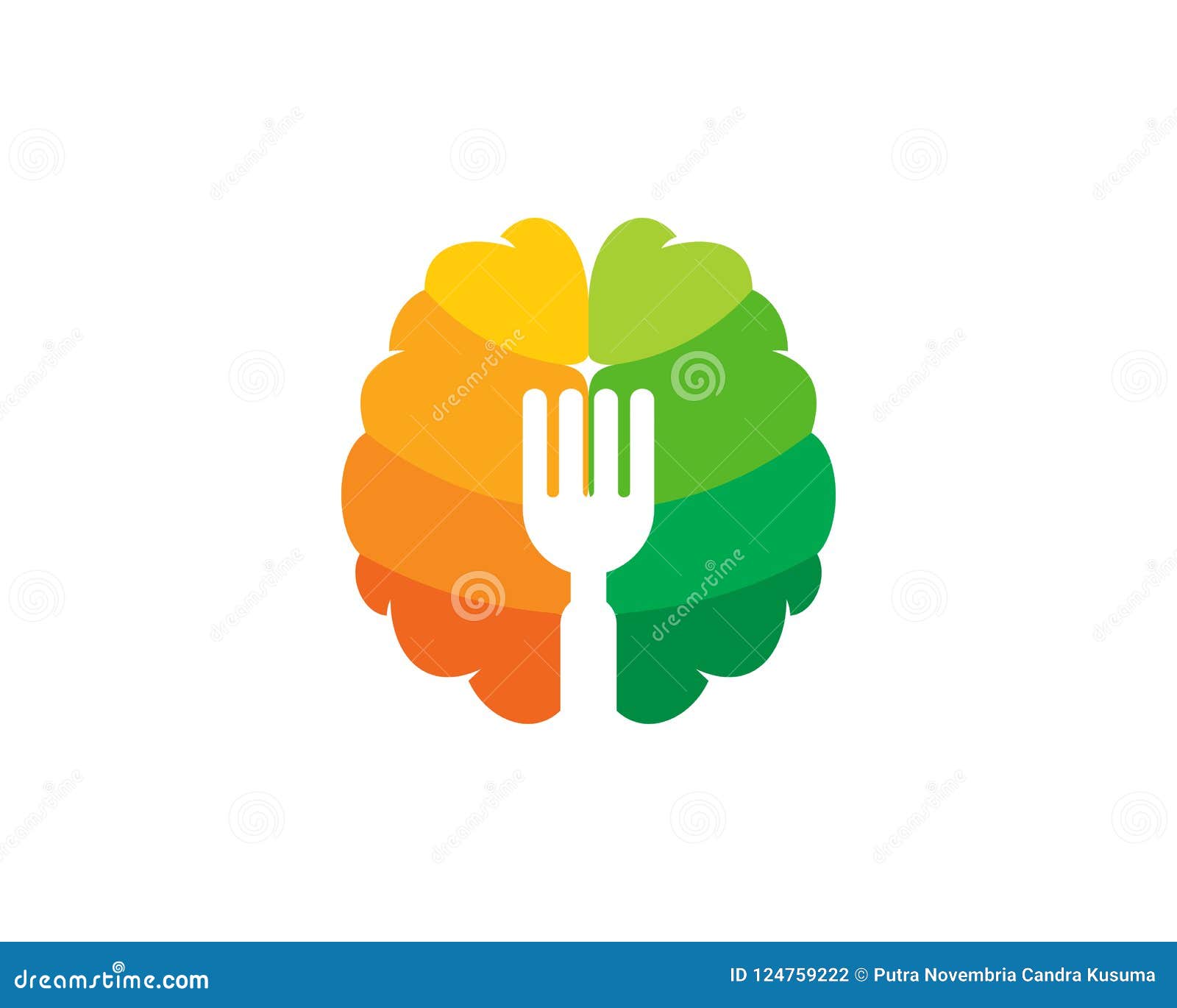 Fork Brain Logo Icon Design Stock Vector - Illustration of logo, lunch ...