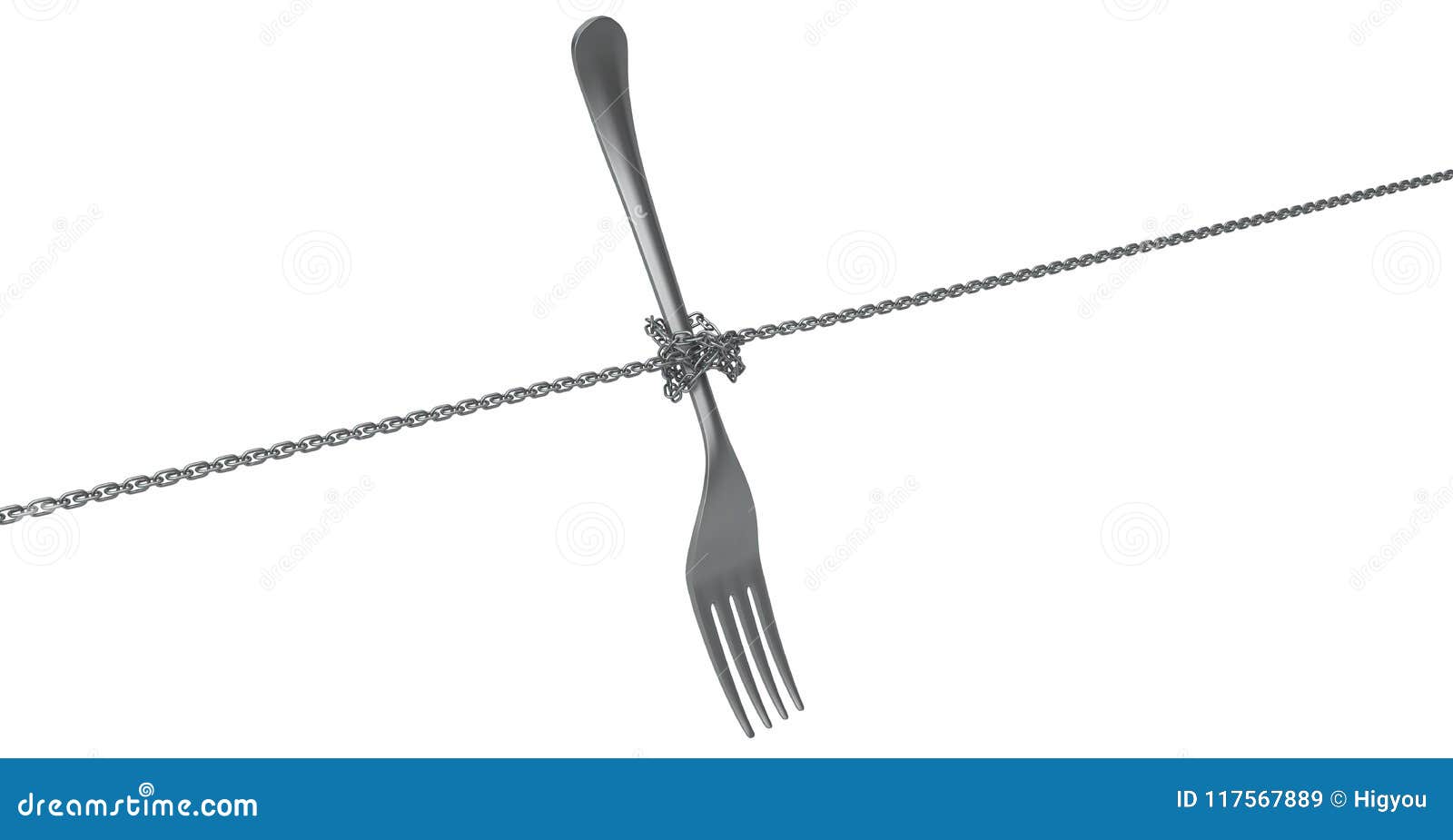 Fork Chain Tied stock illustration. Illustration of lonely - 117567889