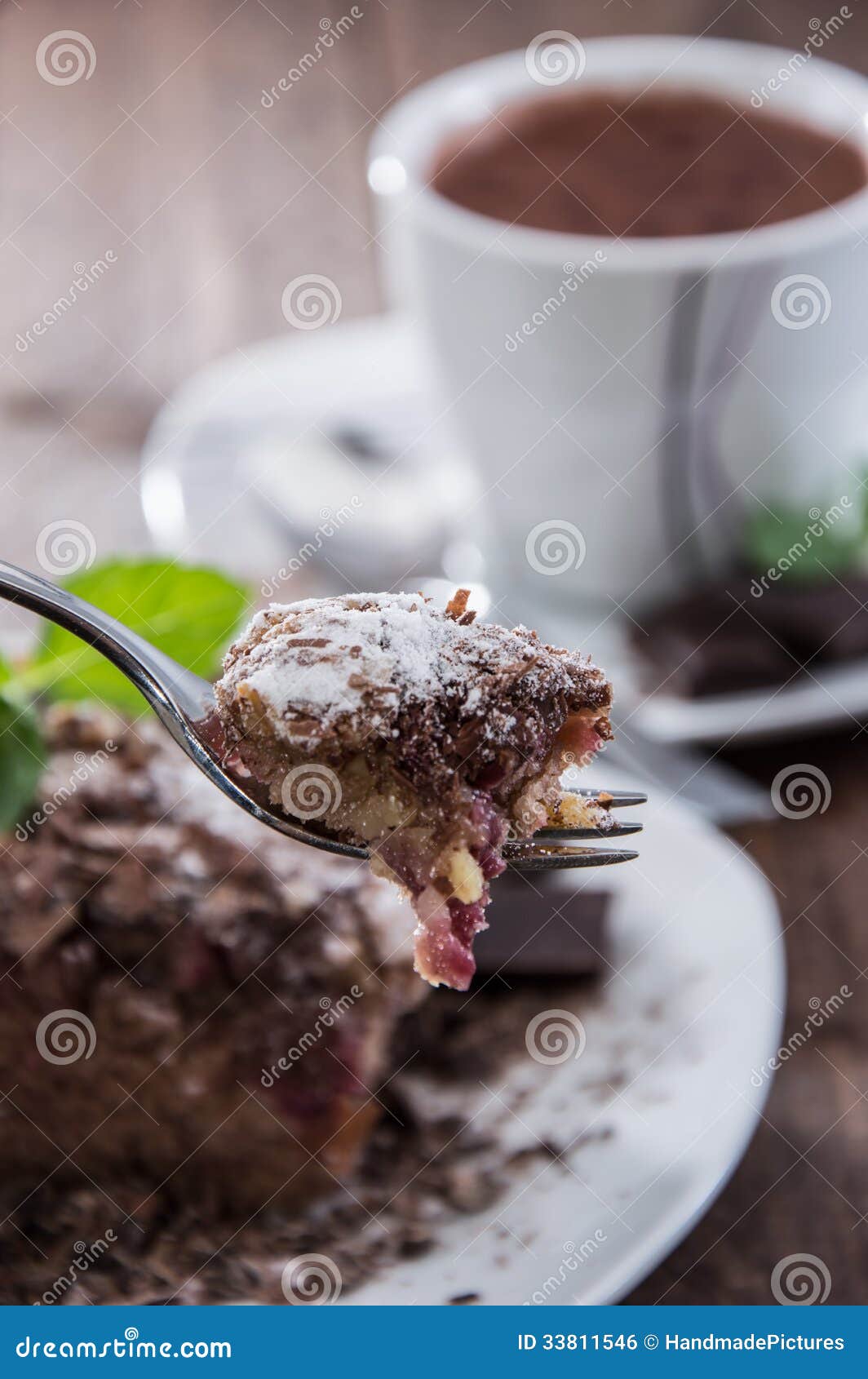 Fork with Chocolate Cake stock photo. Image of sugar - 33811546