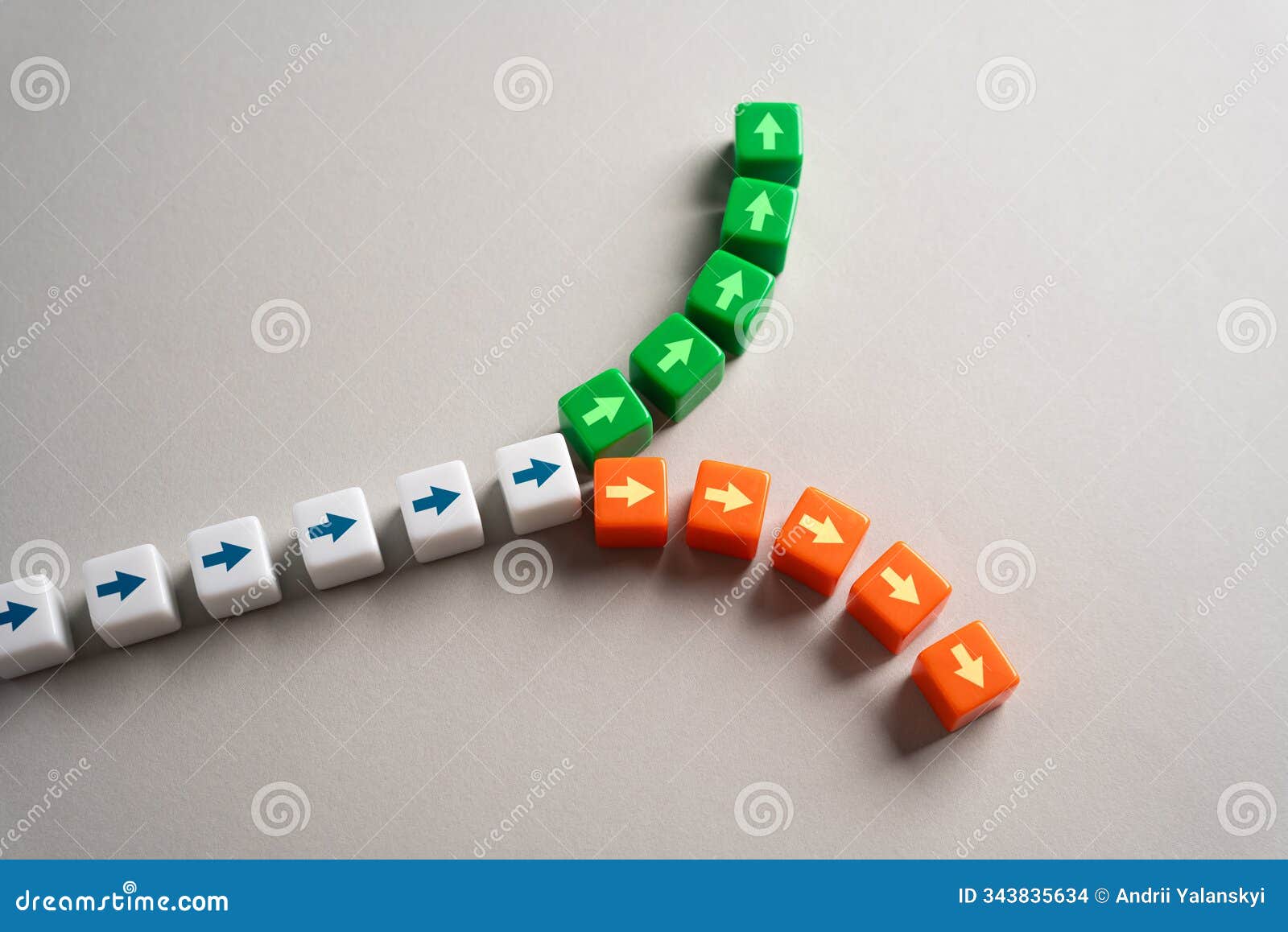 A Fork Dividing a Path into Two Opposite Directions. Stock Photo ...