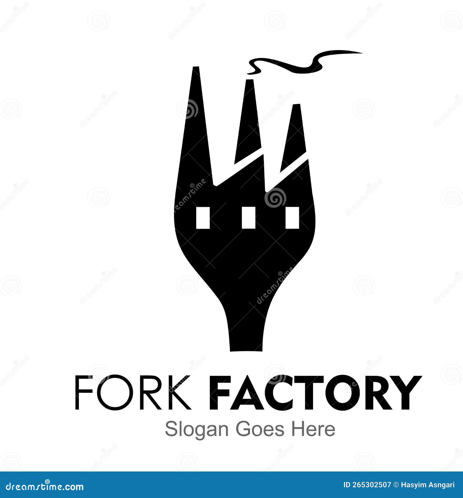 Fork Factory Logo Design Concept Stock Vector - Illustration of home ...