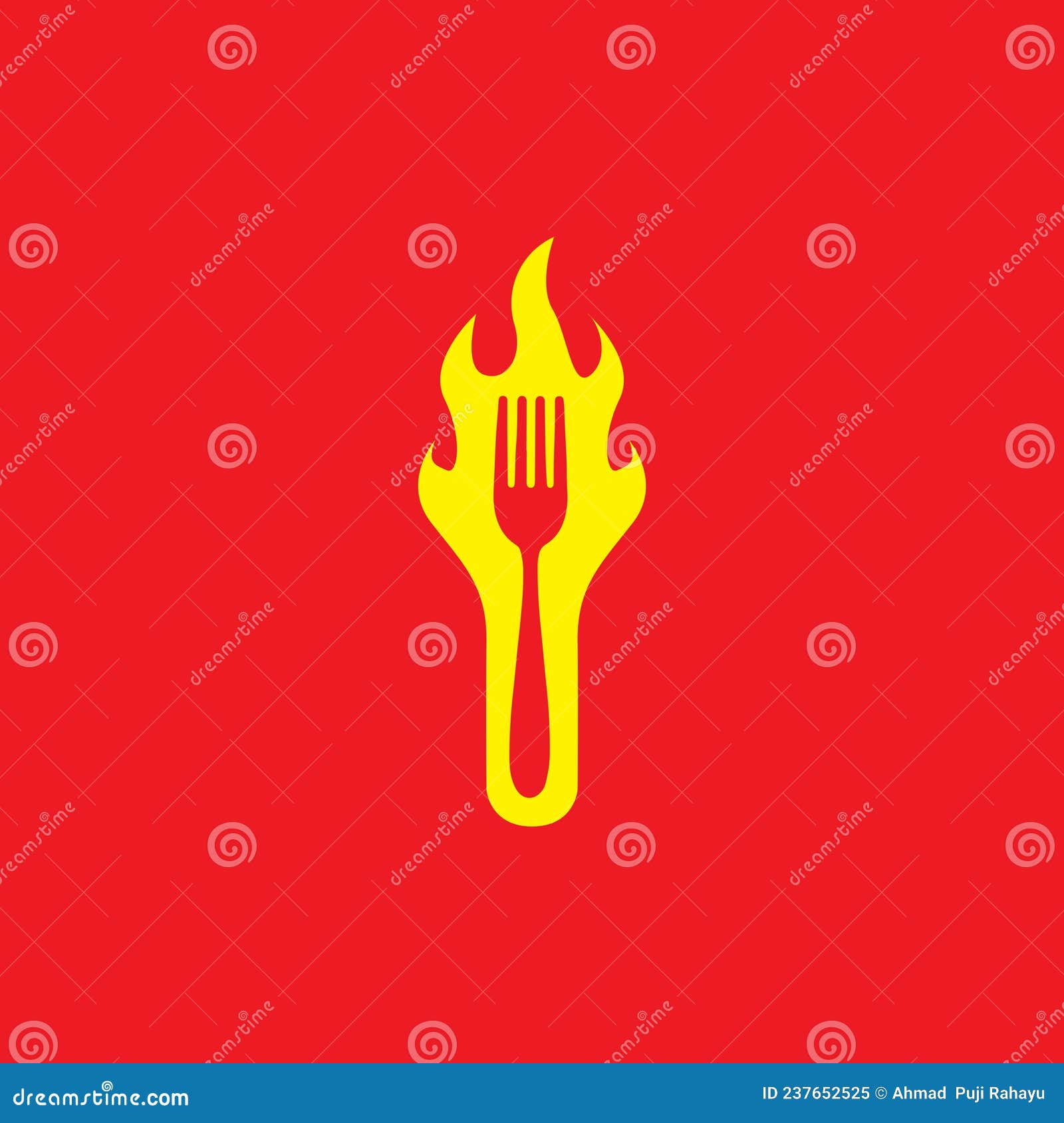 Fork with Fire Logo Design Vector Graphic Symbol Icon Sign Illustration ...