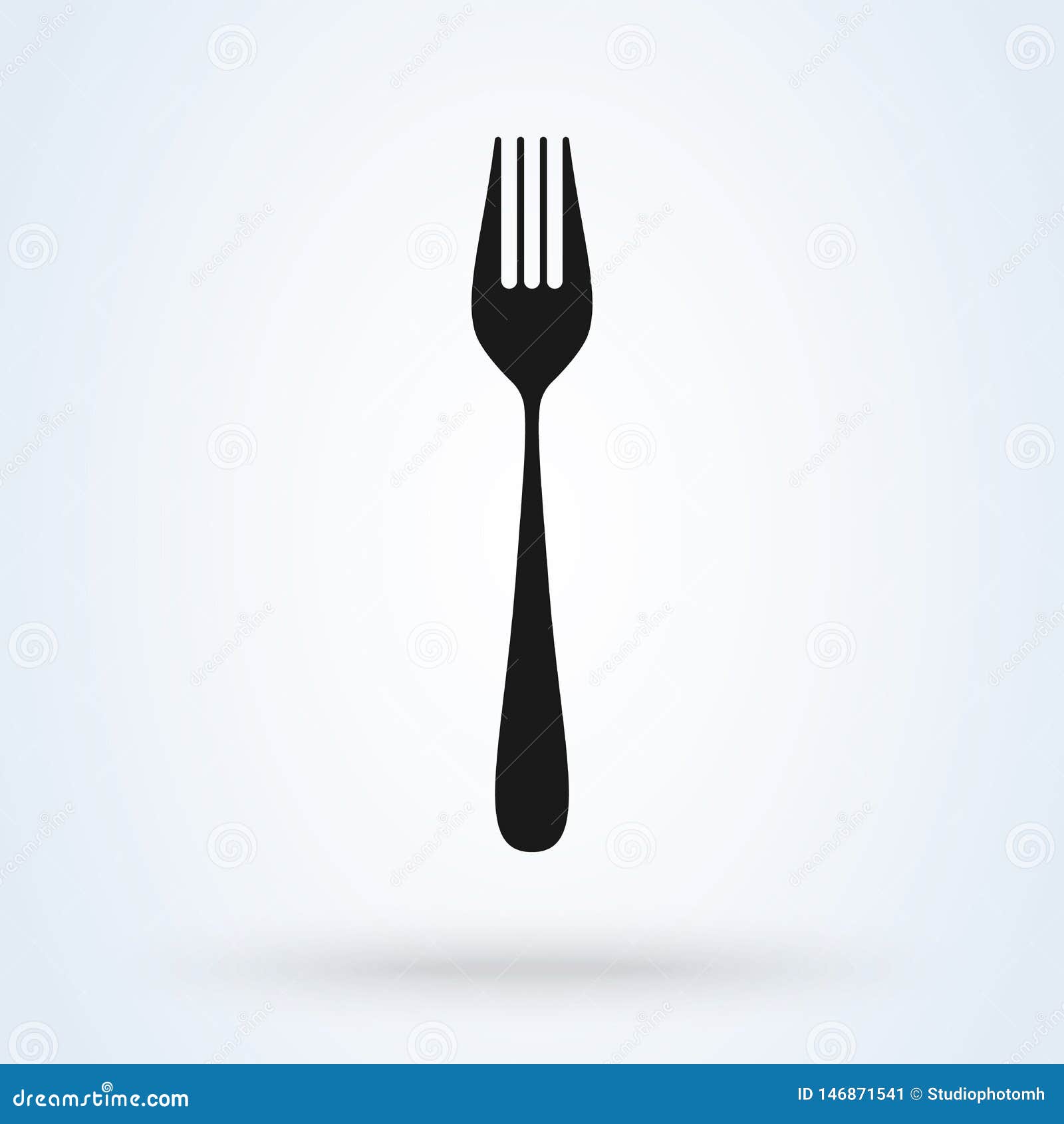 Fork Flat Style. Icon Isolated on White Background Stock Vector ...