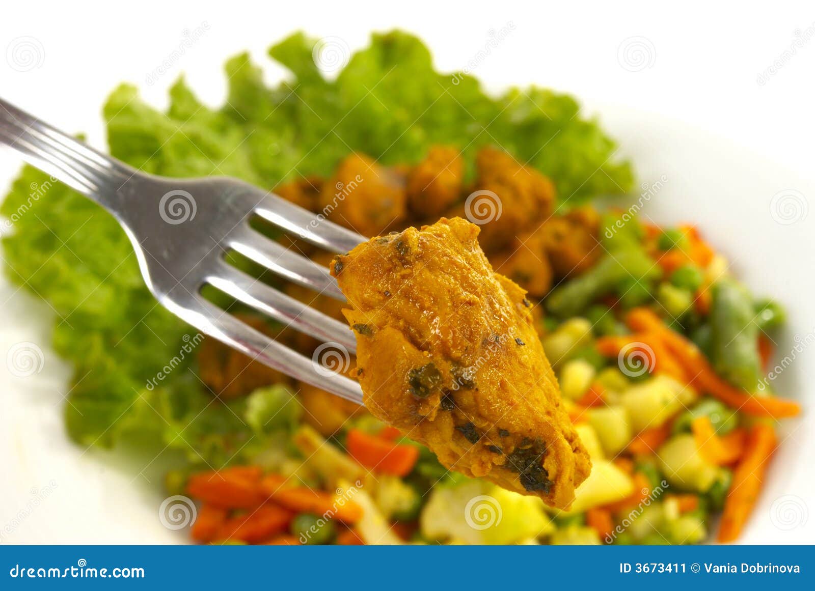 Fork&food stock image. Image of macro, stainless, metal - 3673411