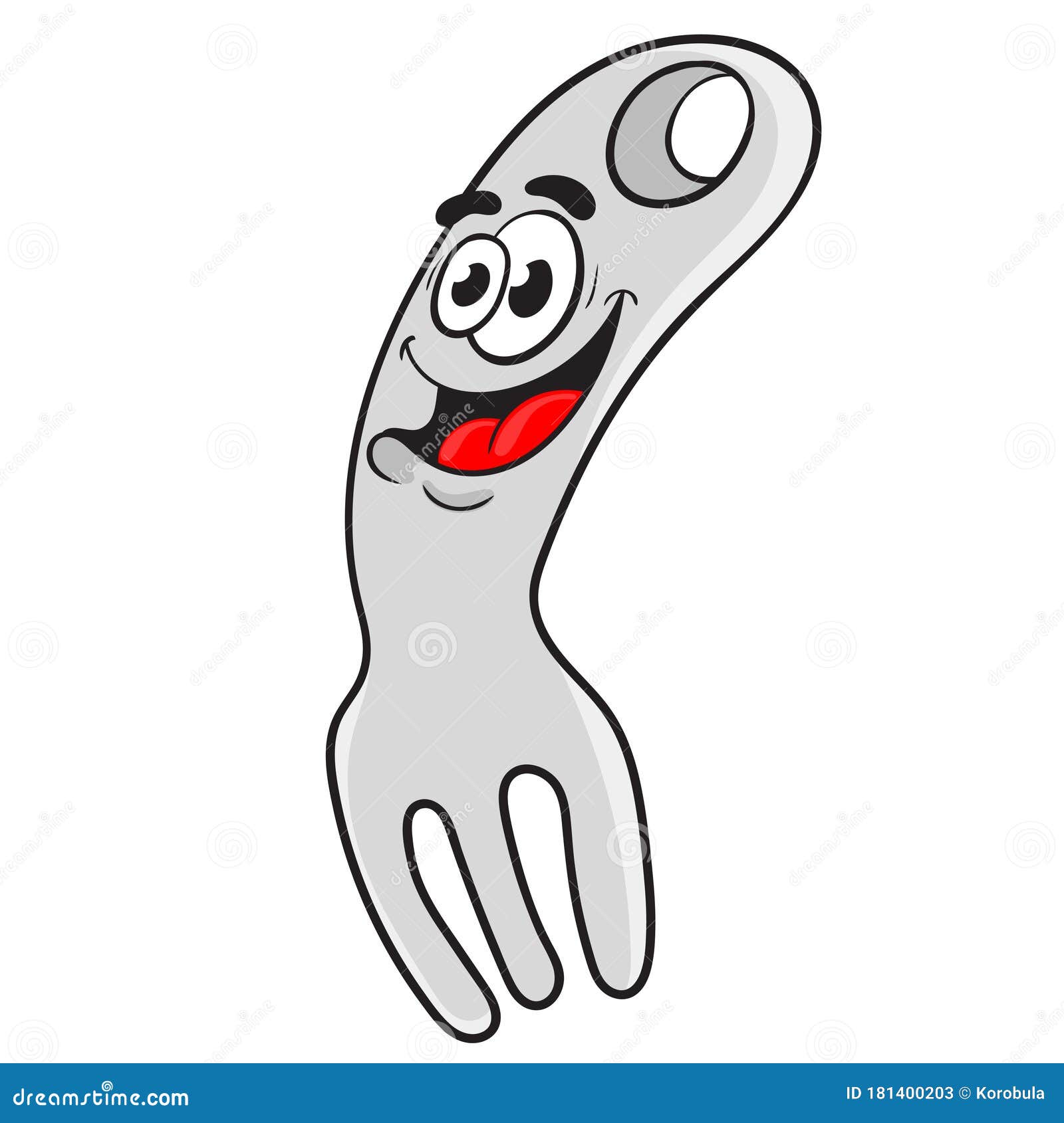 Fork Funny Cartoon Character Design Vector Illustration Stock Vector ...