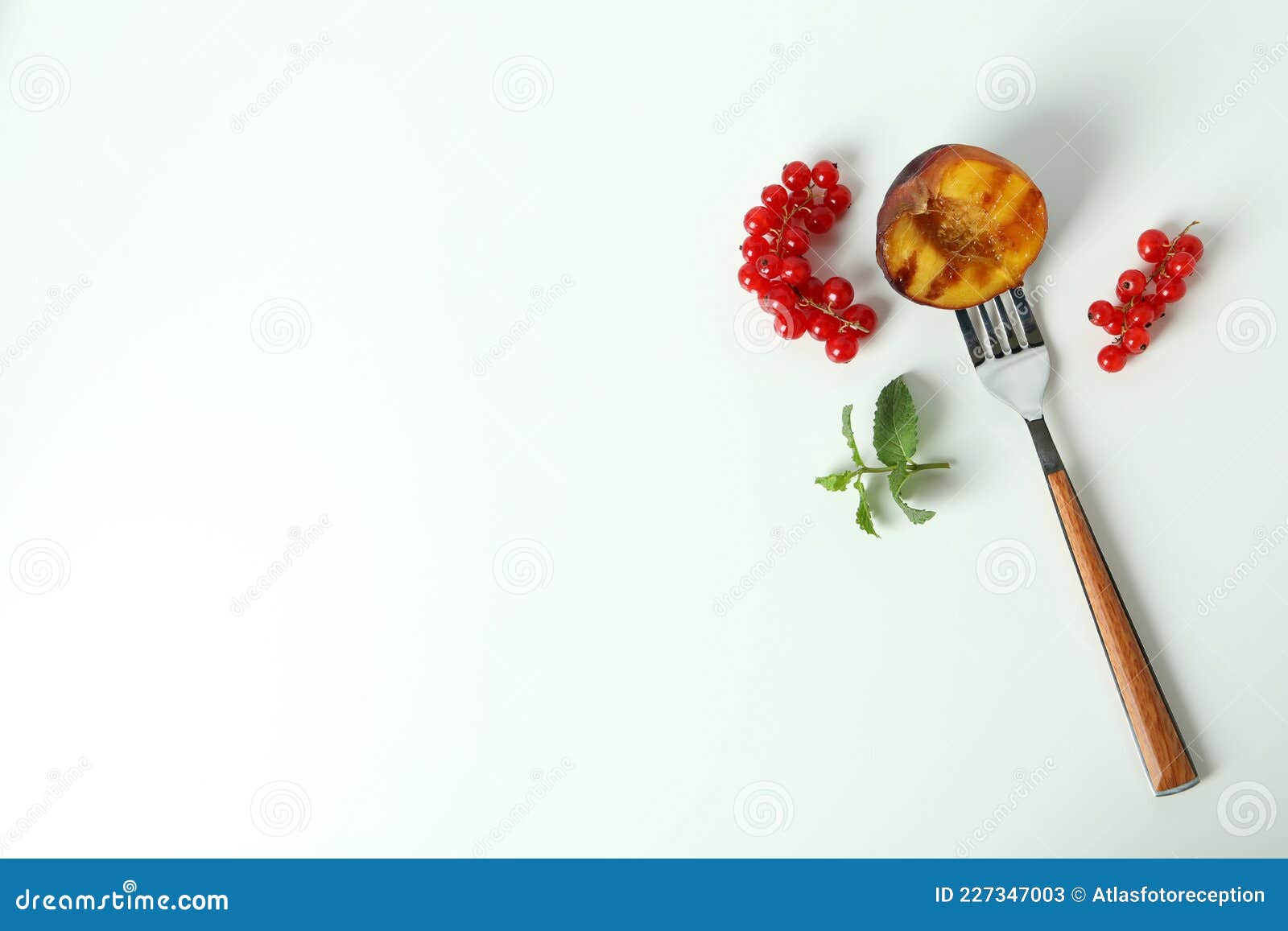 Fork with Grilled Peach on White Background Stock Image - Image of ...