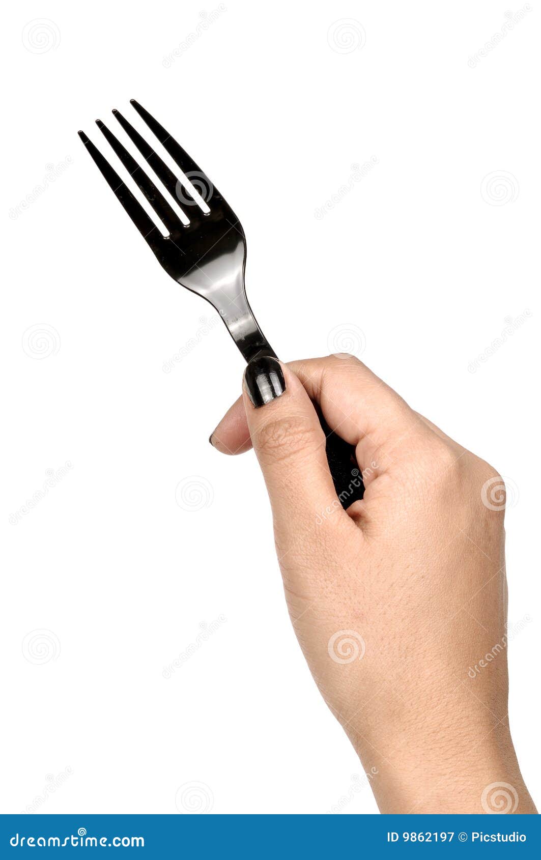 Fork in hand stock image. Image of woman, fork, macro - 9862197