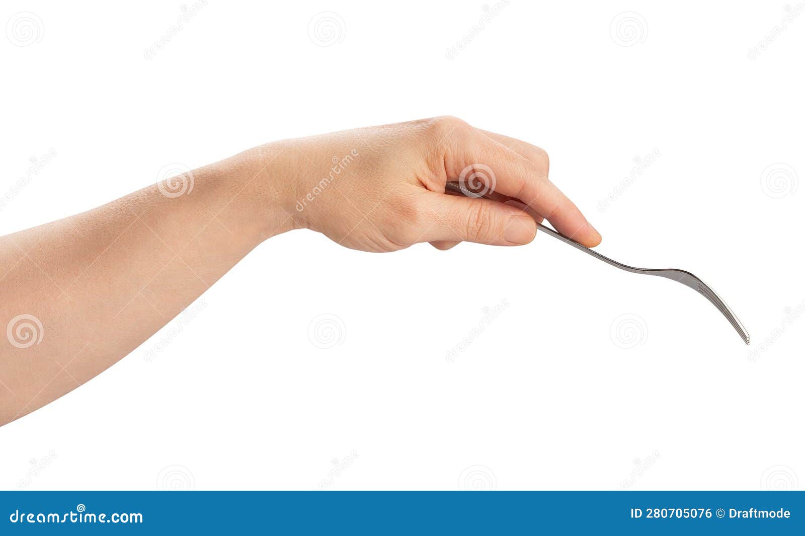 Fork in hand stock photo. Image of metal, holding, lunch - 280705076