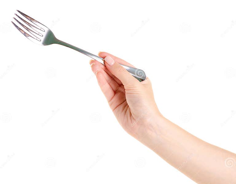 Fork in a hand stock photo. Image of dinner, fork, food - 119267866
