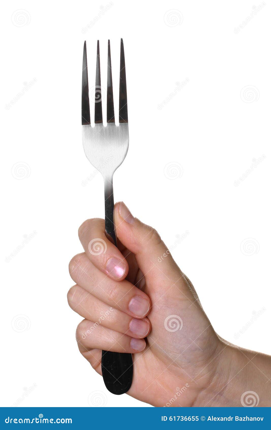 Fork in the hands stock image. Image of cutlery, finger - 61736655