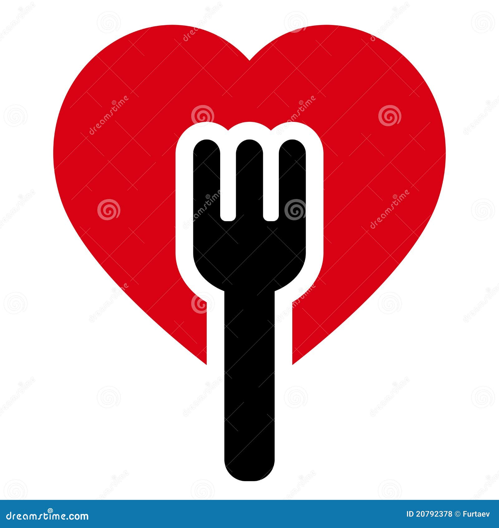 Fork heart tree stock vector. Illustration of nutrition - 20792378