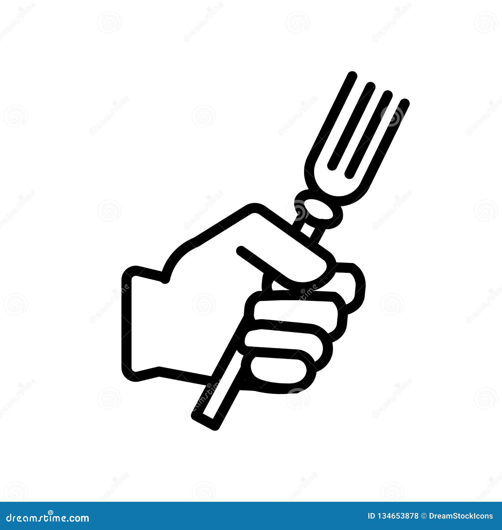 Fork Icon Vector Isolated on White Background, Fork Sign , Line or ...