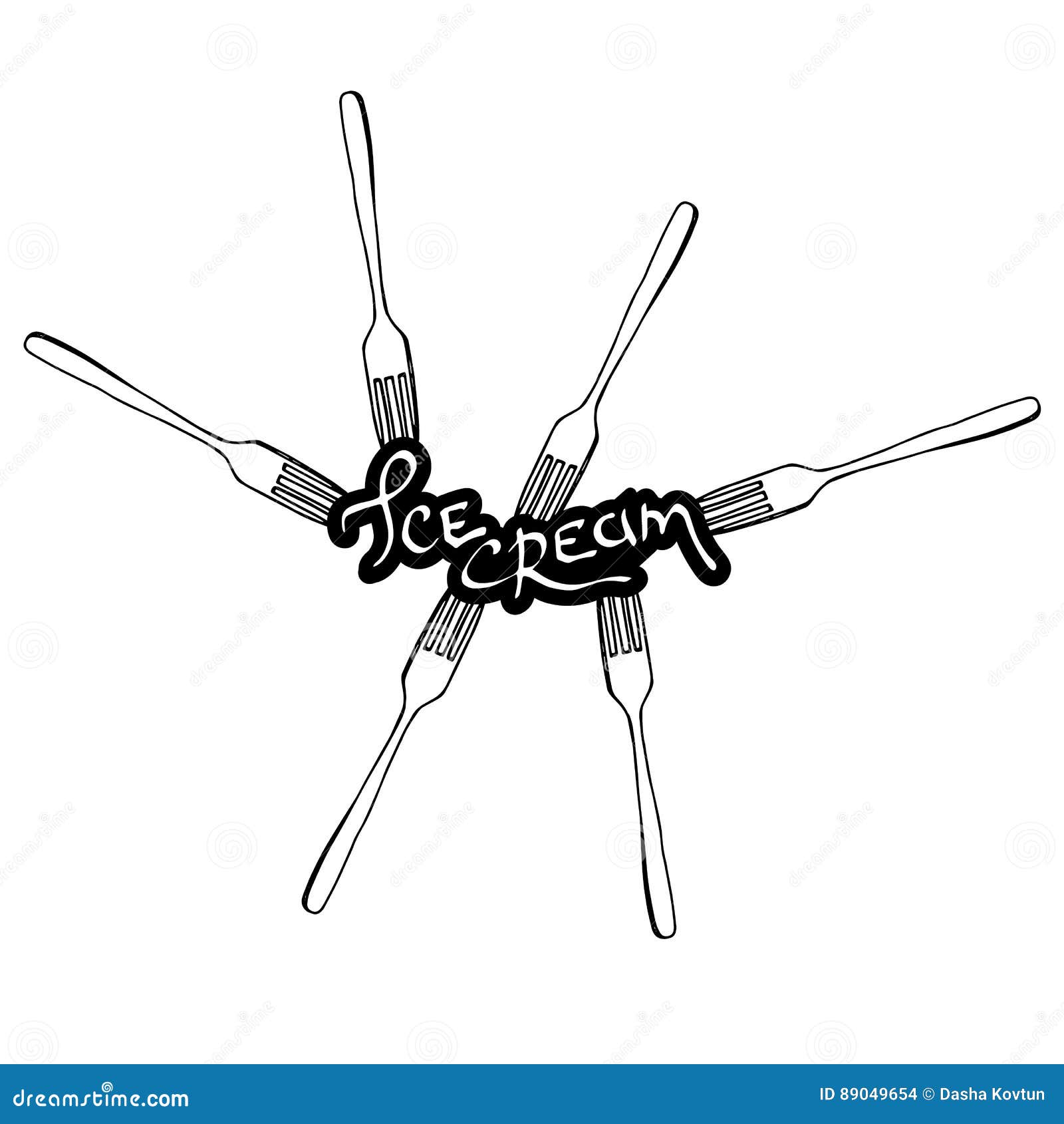 Fork Icon Vector Kitchen Restaurant Meal Inscription Dessert ...